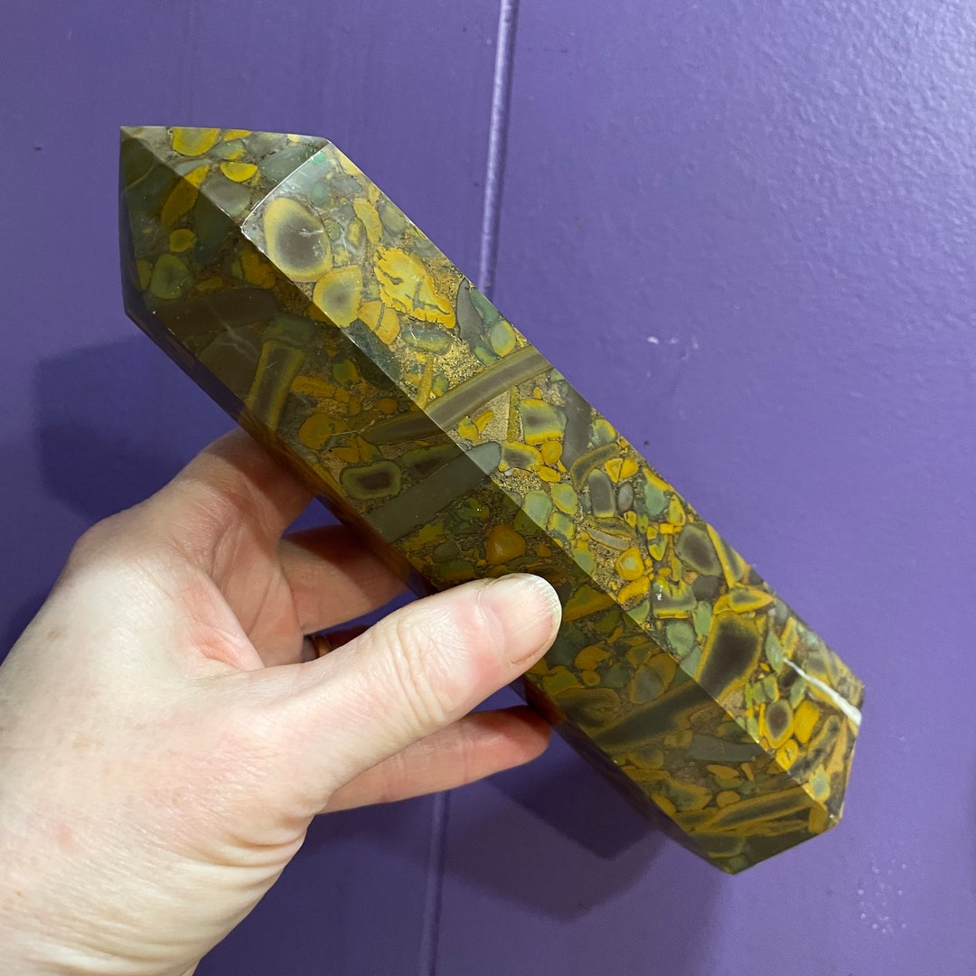 2.1 Lb Bamboo Leaf Jasper Obelisk Pillar Tower Point Wand - Etsy