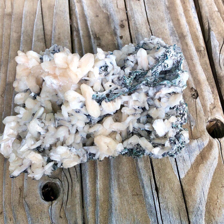 Large Stilbite Cluster with cubic Apophyllite in matrix