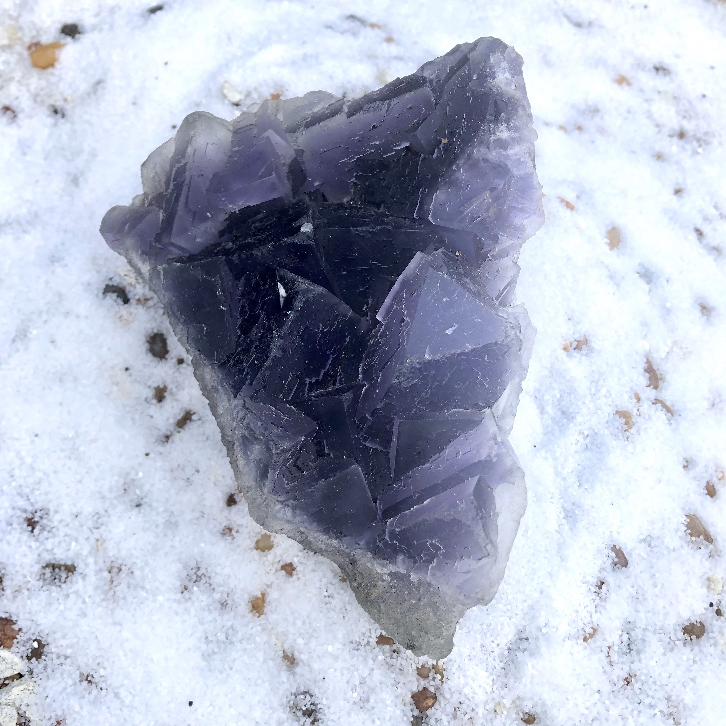 534g Cube Purple Fluorite Large Crystal Cluster Specimen