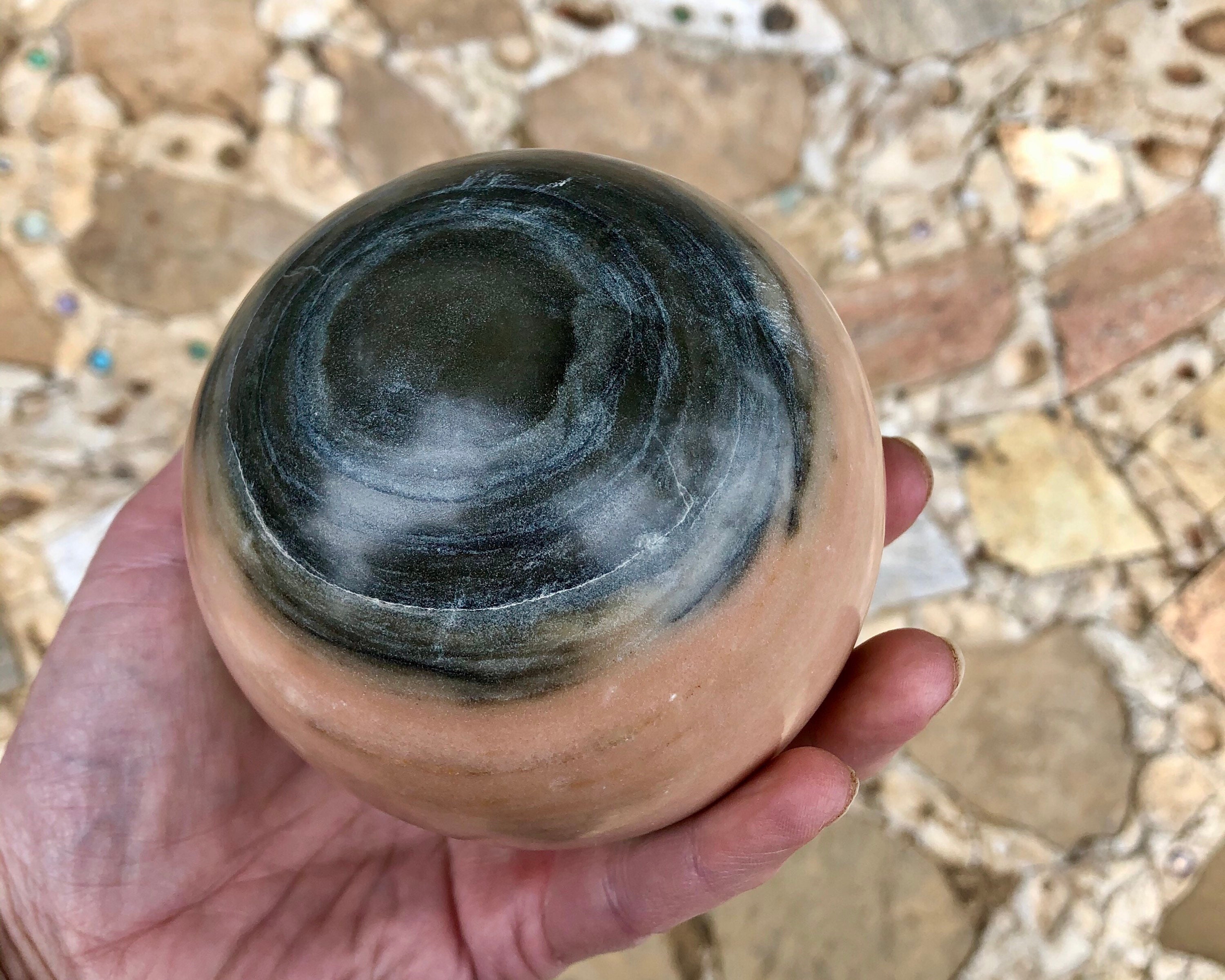 92mm Large Sunstone Quartz Sphere Orb Ball Mineral Display Specimen