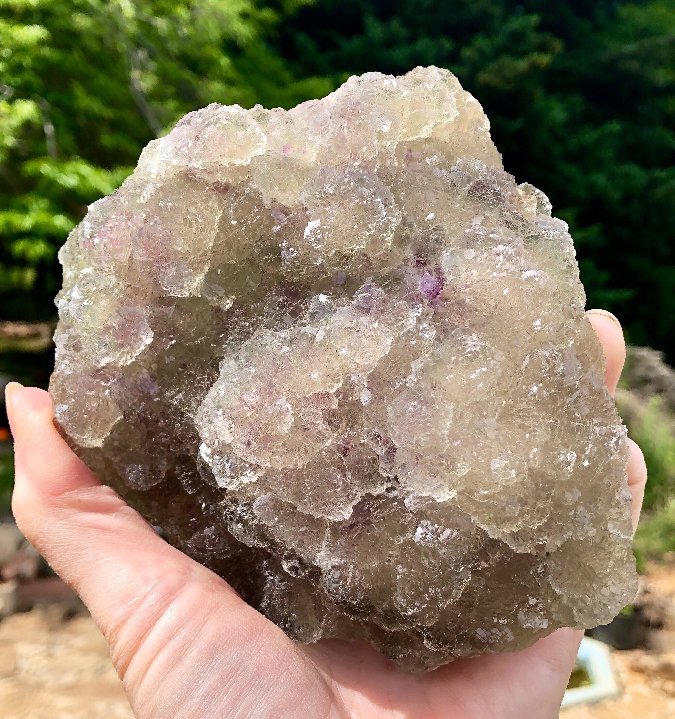 1196g Large Light Green And Violet Fluorite Crystal Cluster Mineral ...