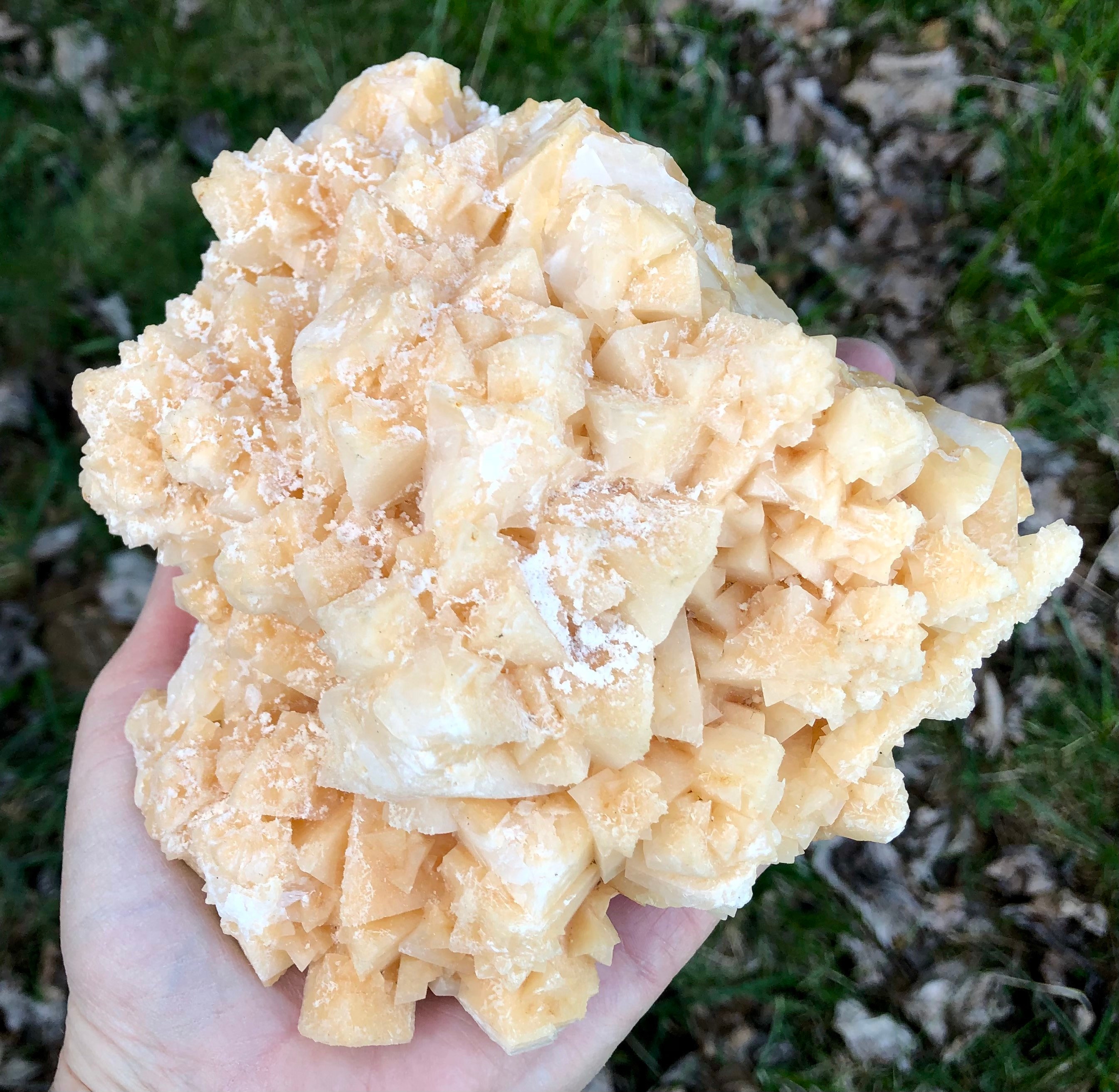 3.37 lb Pink Cubic Calcite Crystal Cluster Mineral Display Specimen