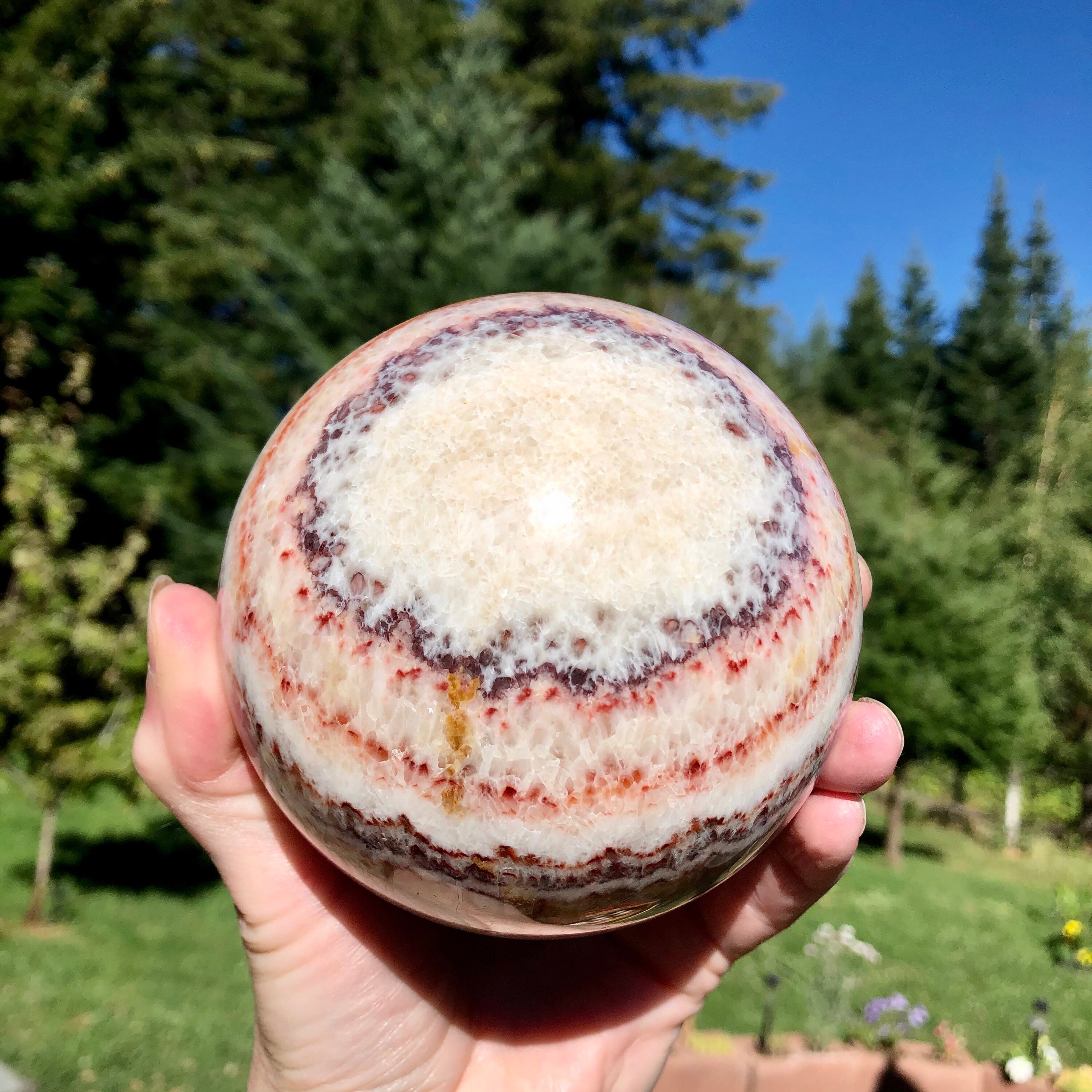 100mm Large Dali Rainbow Jasper aka Pork Stone Crystal Sphere