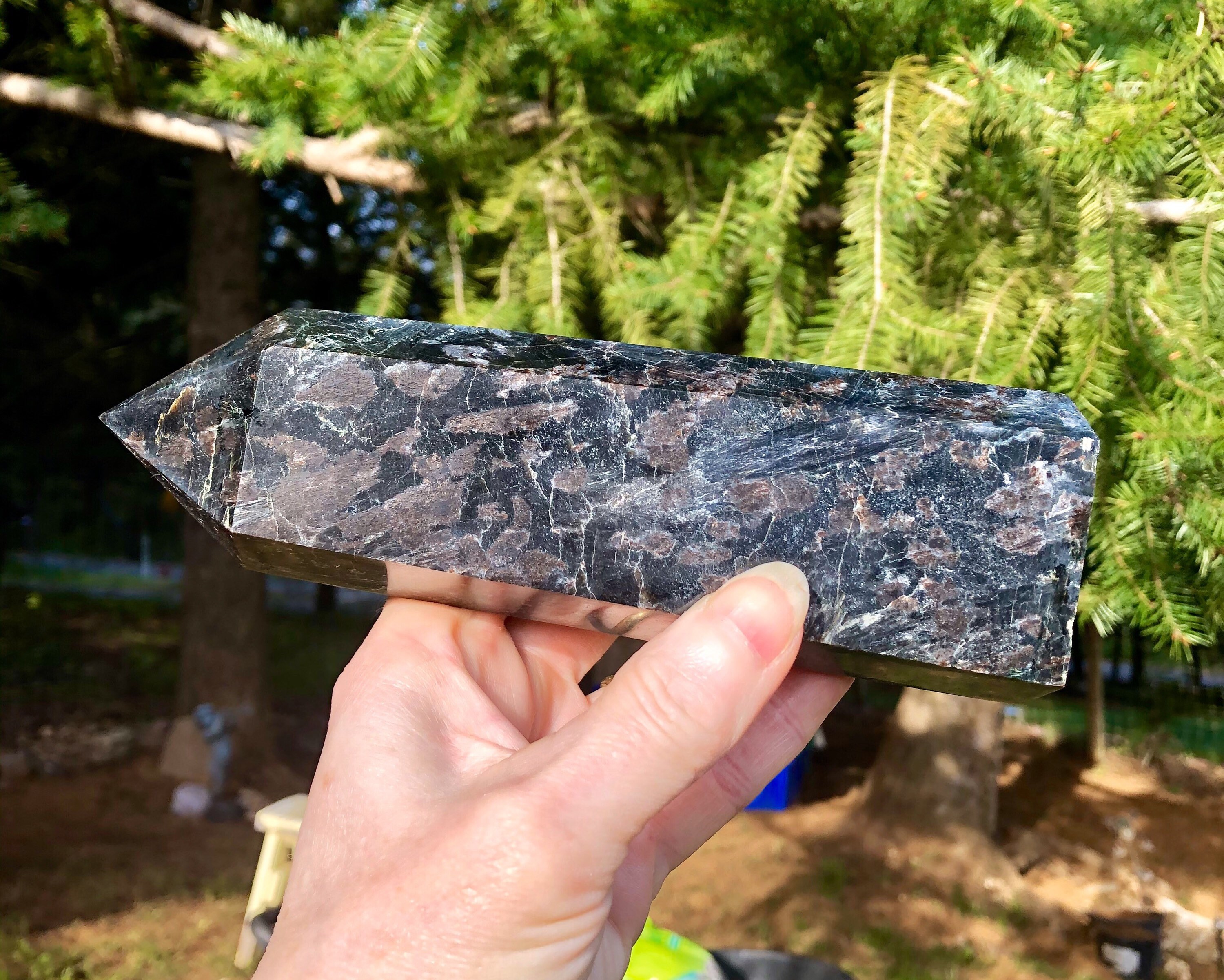 920g Astrophyllite or Fireworks Stone Obelisk Pillar Tower Point Wand ...