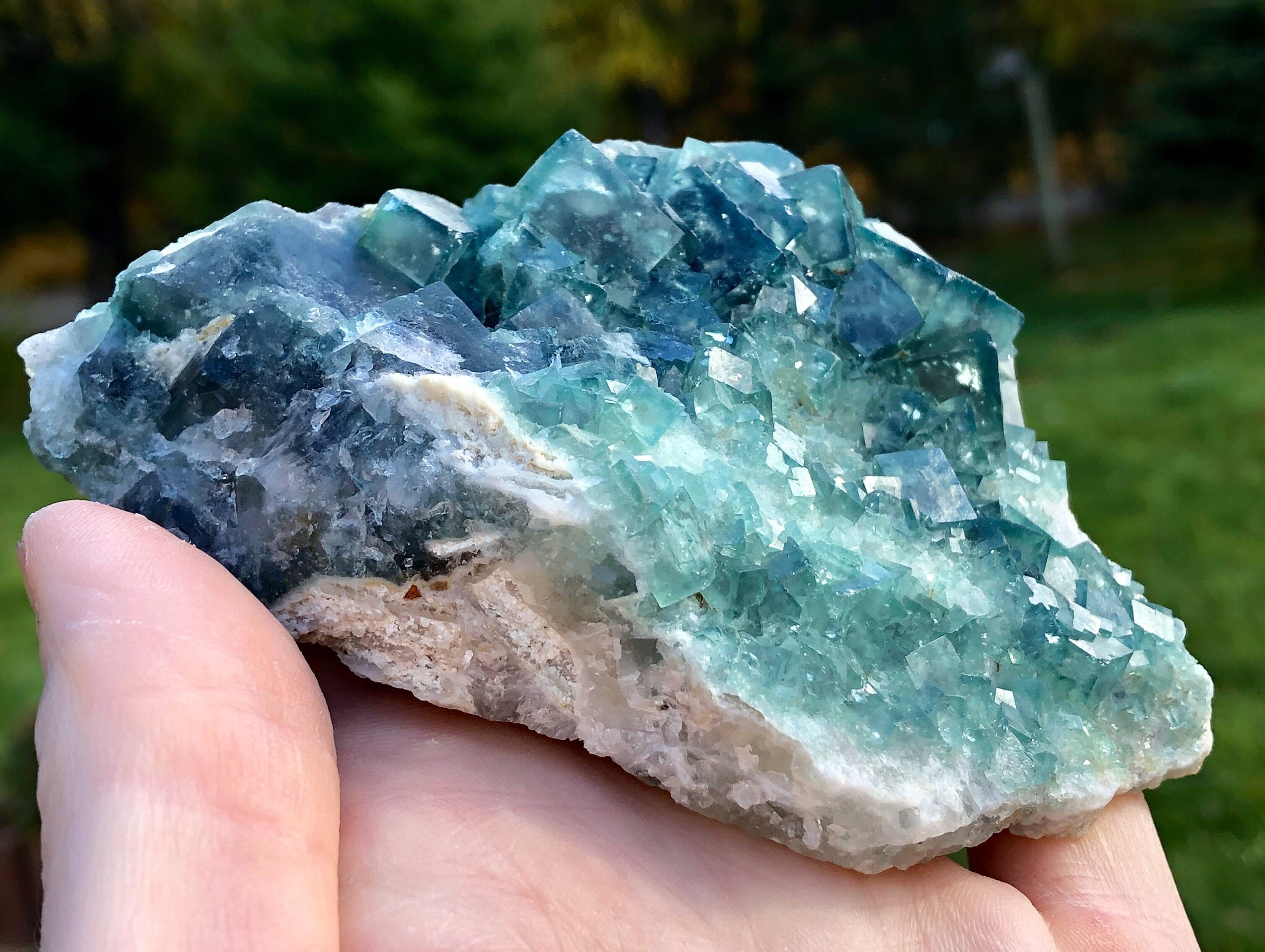 312g Green Cubic Fluorite Crystal Cluster Specimen