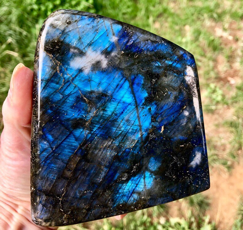 Large Polished Spectralite Labradorite Standing Freeform Display Specimen