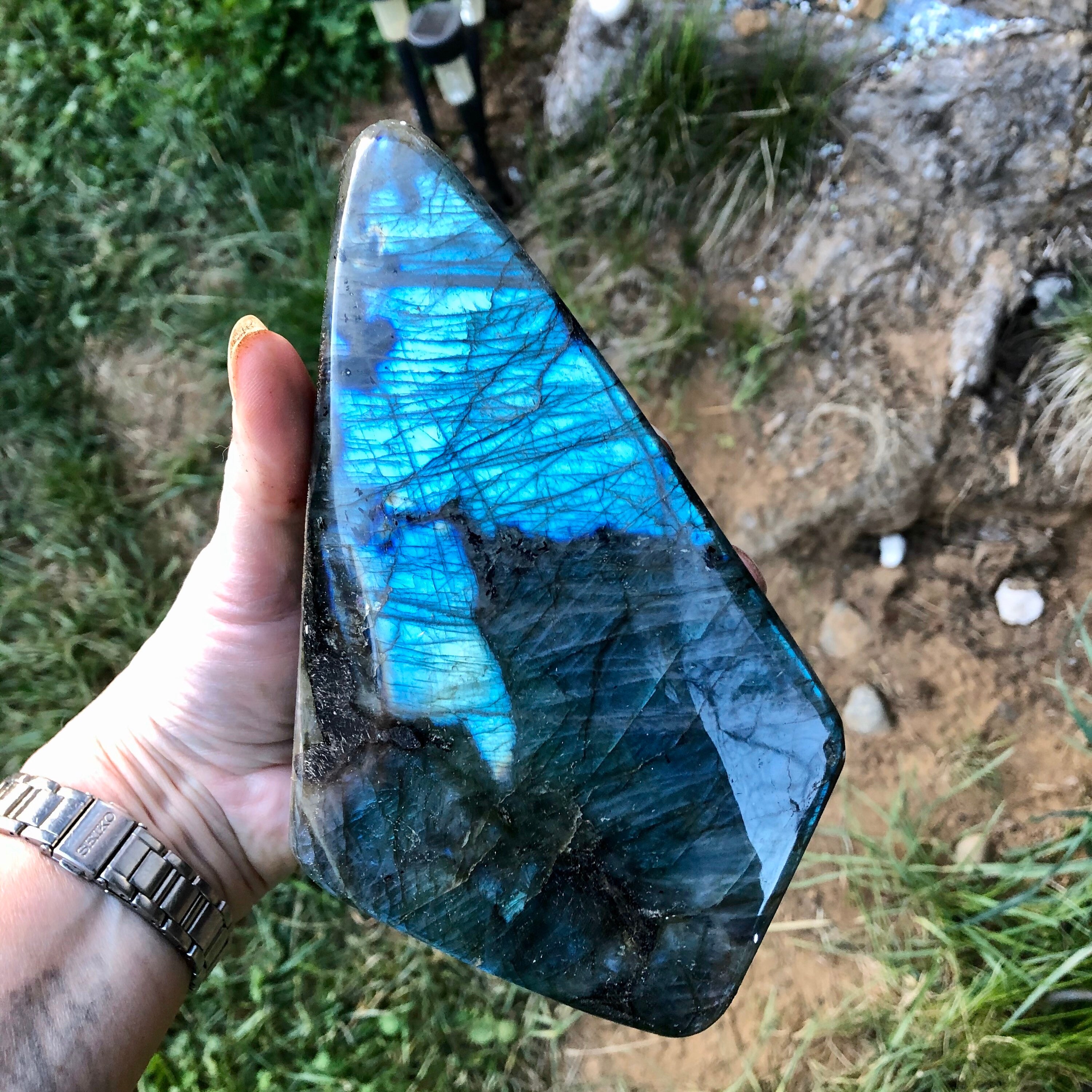 1520g Large Labradorite Spectralite Standing Freeform Mineral Display ...