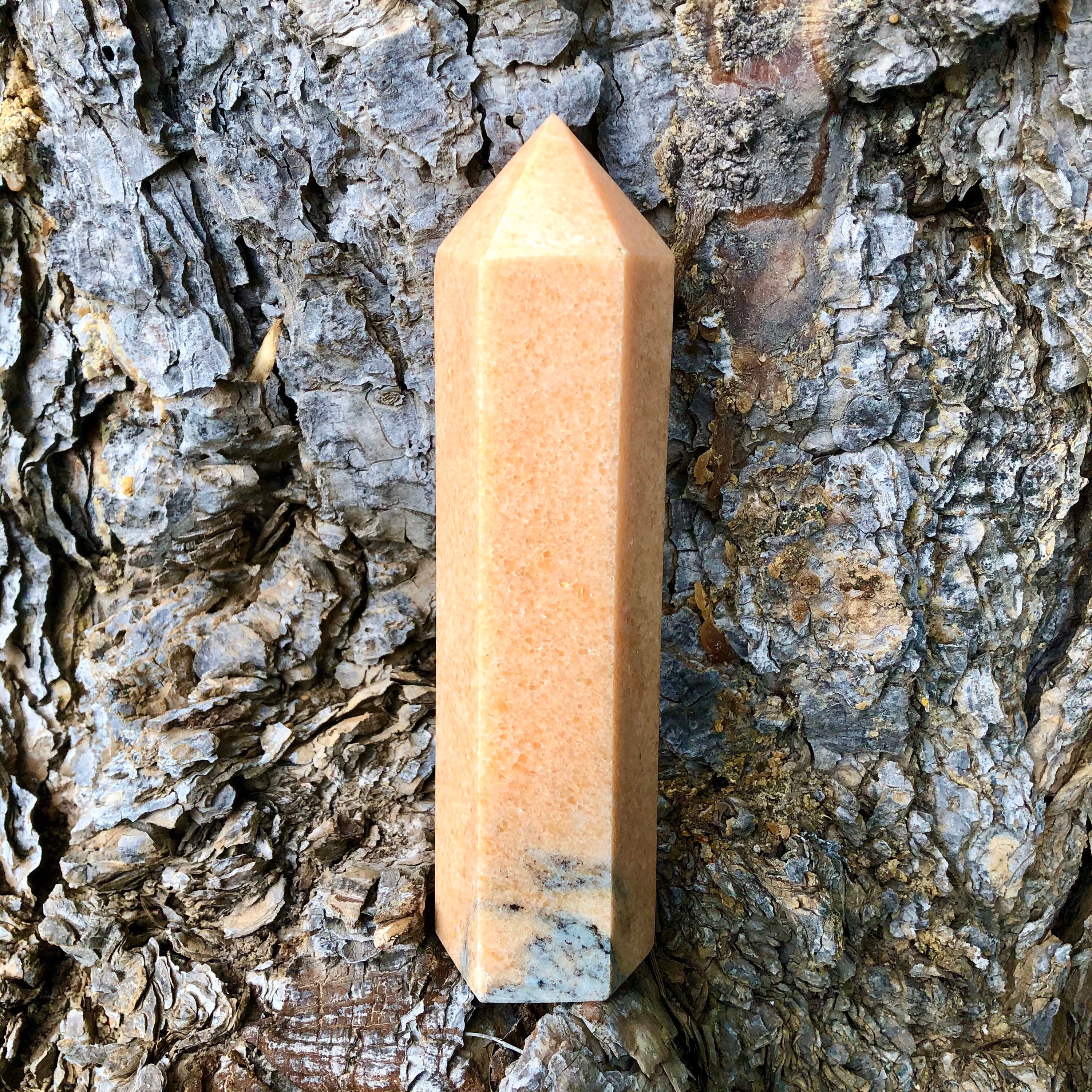 920g Orange Sunstone Quartz Obelisk Pillar Tower Point Wand Column ...