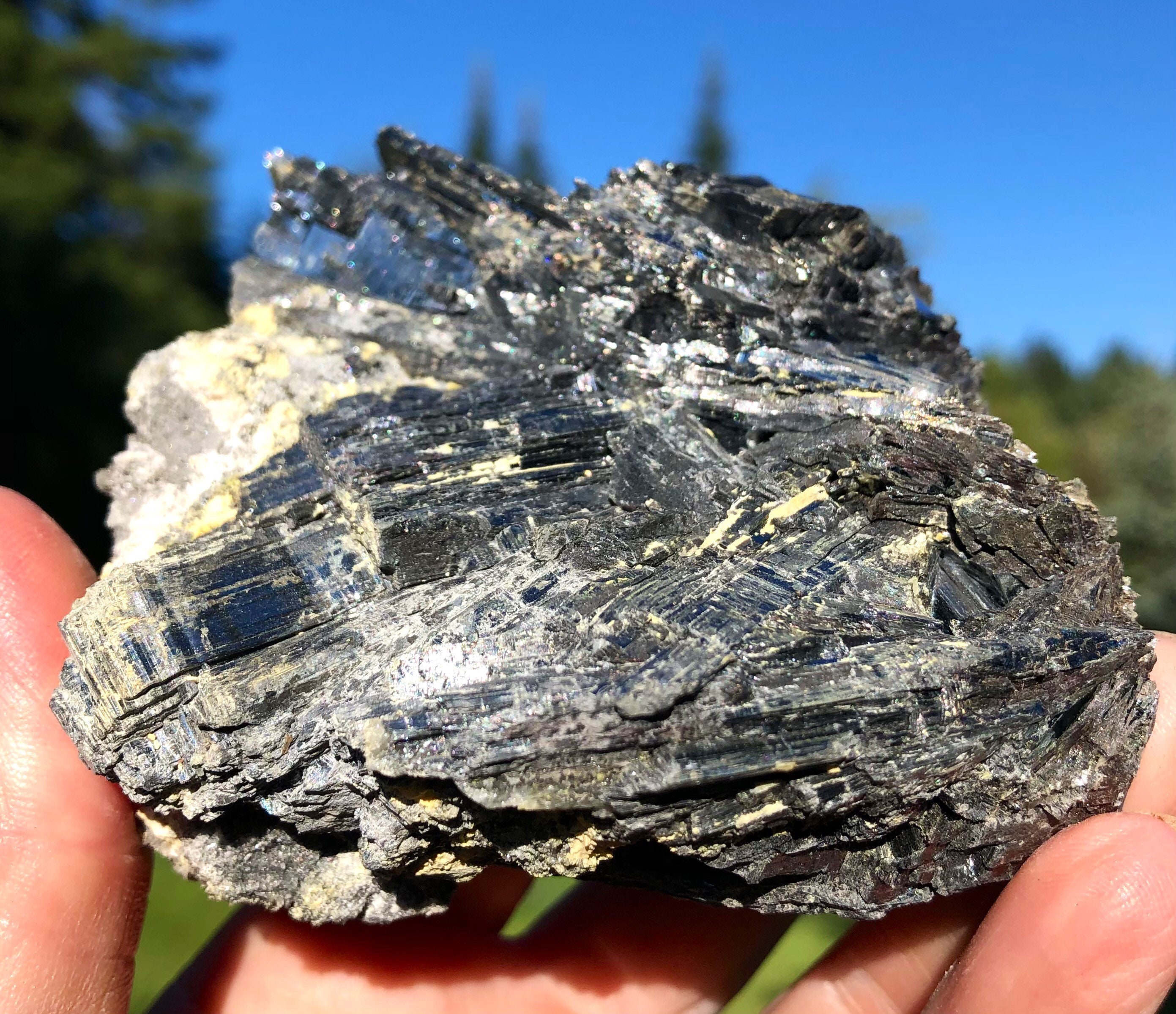 418g Stibnite aka Antimonite Crystal Cluster Mineral Display Specimen