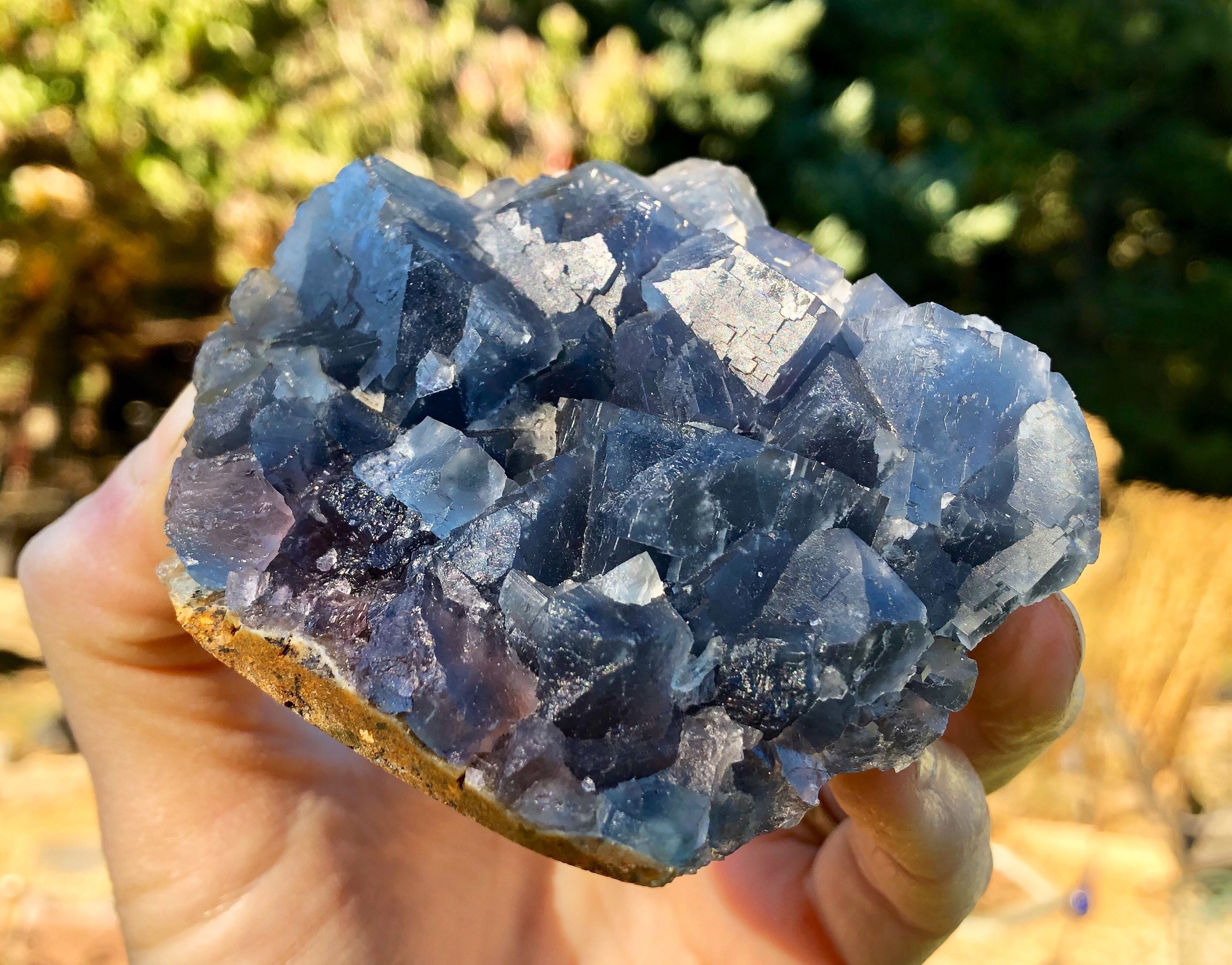 348g Blue Cubic Tetrahedron Fluorite Crystal Cluster Mineral Specimen ...