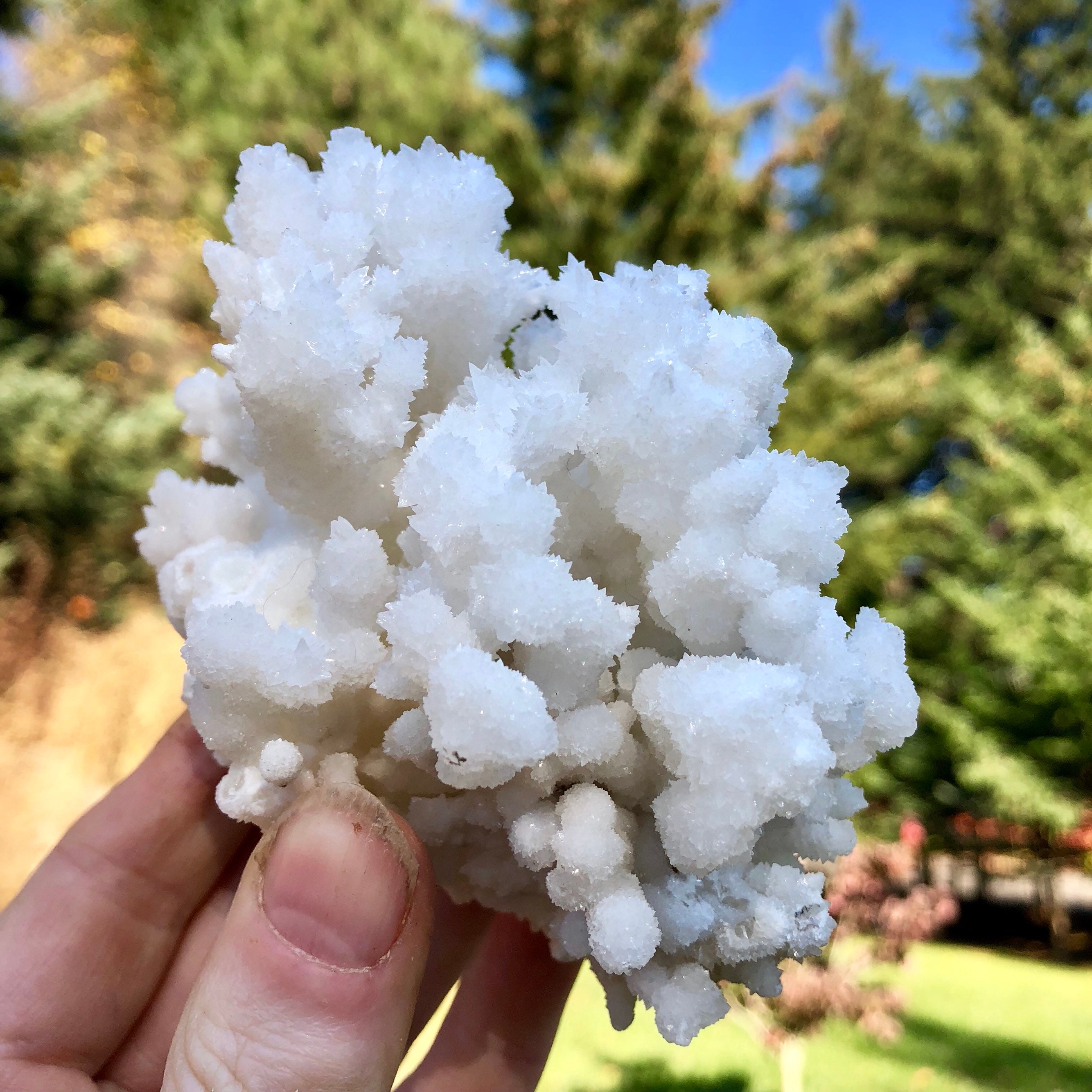White Cave Crystal Stalactic Chalcedony Specimen