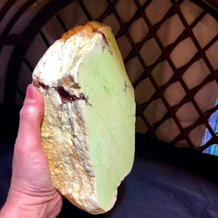 Large Lemon Chrysoprase Specimen polished on one side