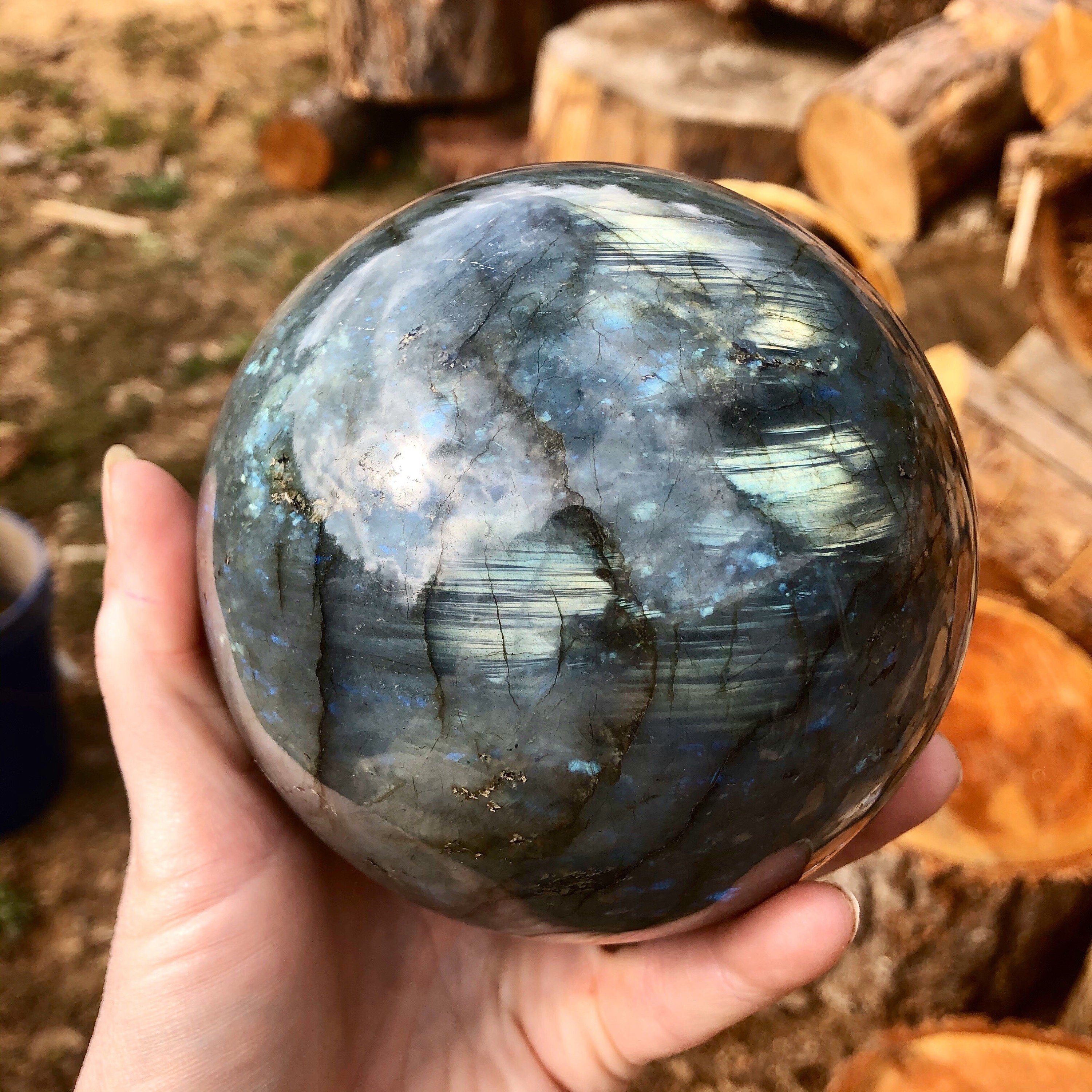 107mm Labradorite Sphere Ball Orb Large Specimen