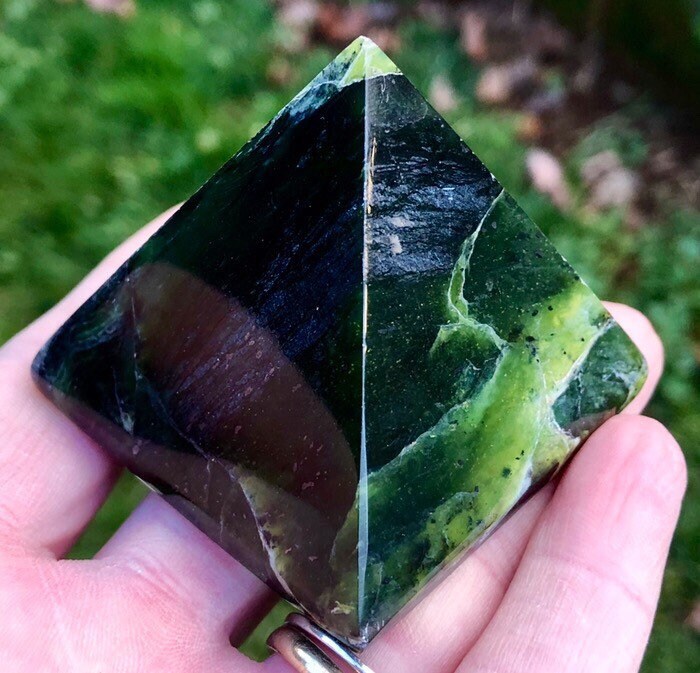 2 pc Jade specimens Jade Pyramid and Jade Freeform Canada Jade nice ...