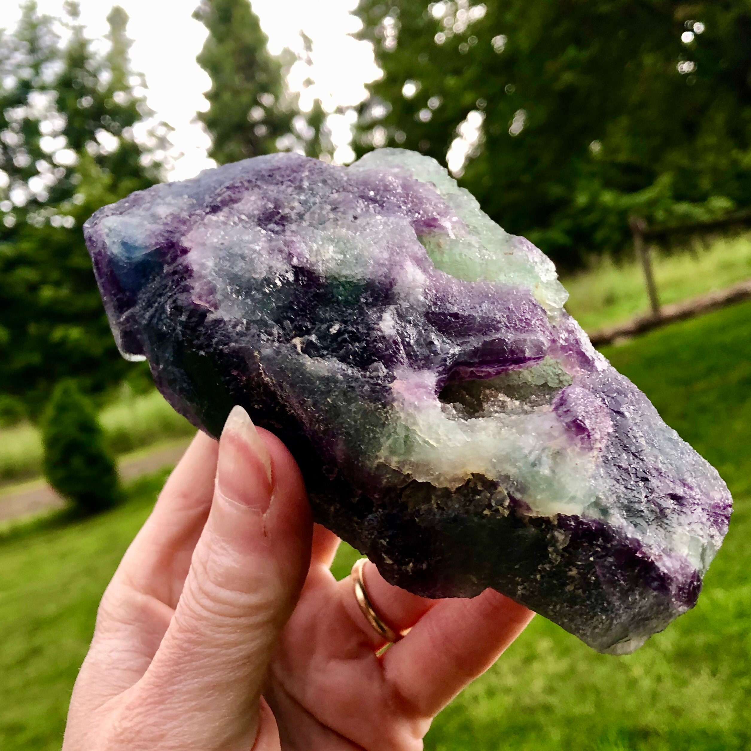 718g Rainbow Fluorite Ladder Type Mineral Display Specimen