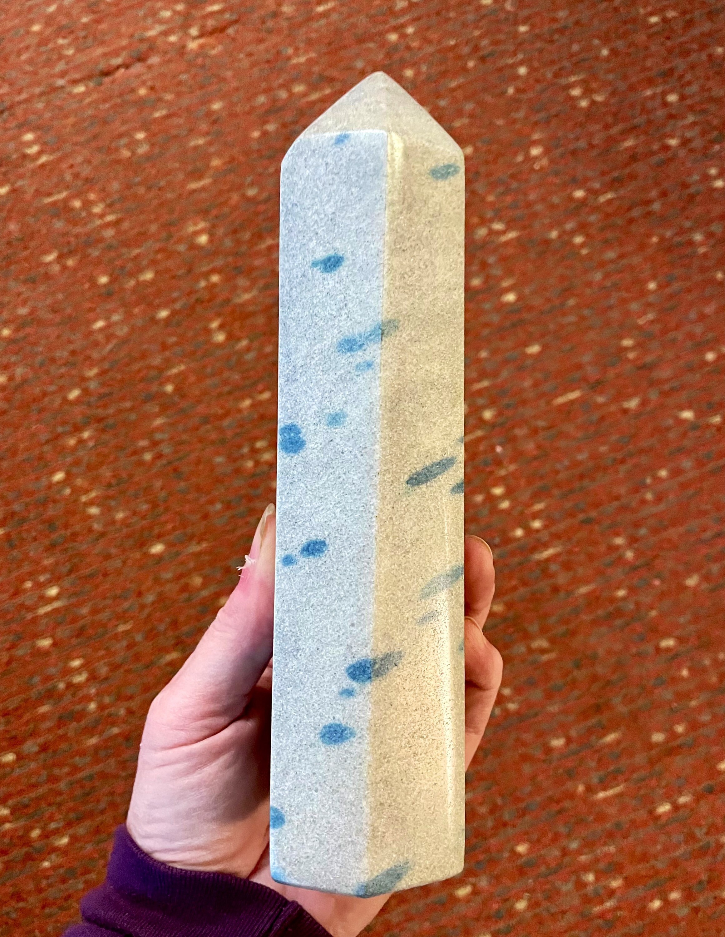 2.1 lb K2 Stone Azurite And Granite Obelisk Pillar Tower Point Wand ...