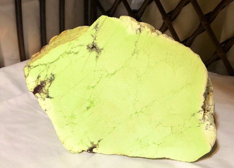 Large Lemon Chrysoprase Specimen polished on one side