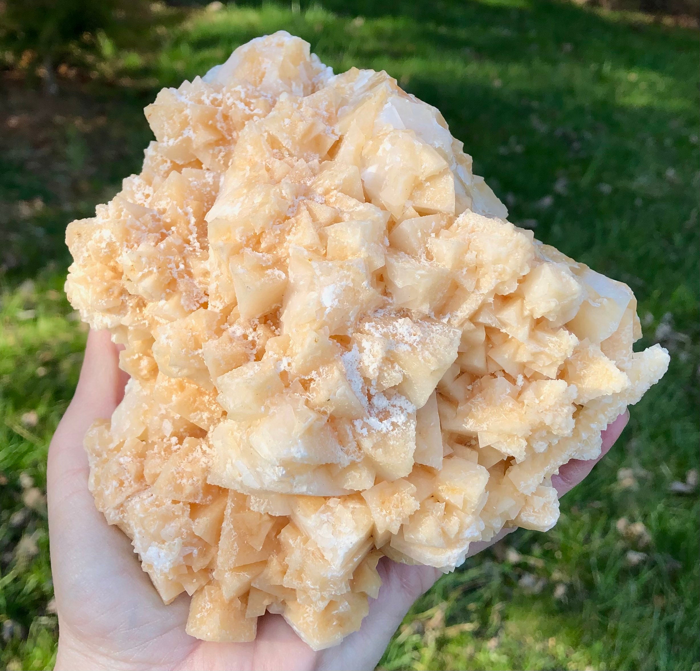 3.37 lb Pink Cubic Calcite Crystal Cluster Mineral Display Specimen