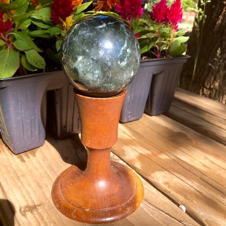 64mm Jade Sphere all natural Canadian Green Jade