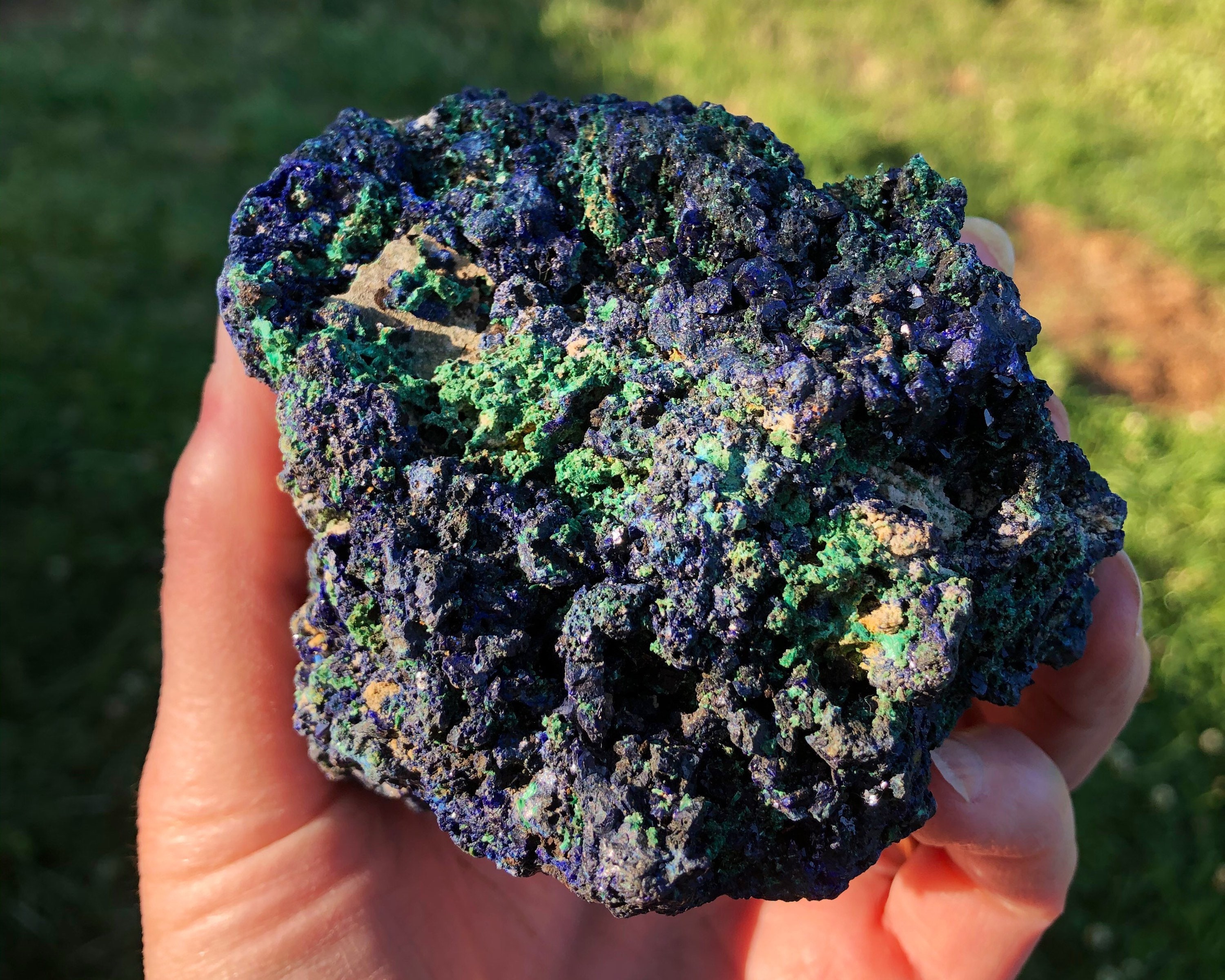 326g Azurite Malachite Crystal Cluster Mineral Display Specimen