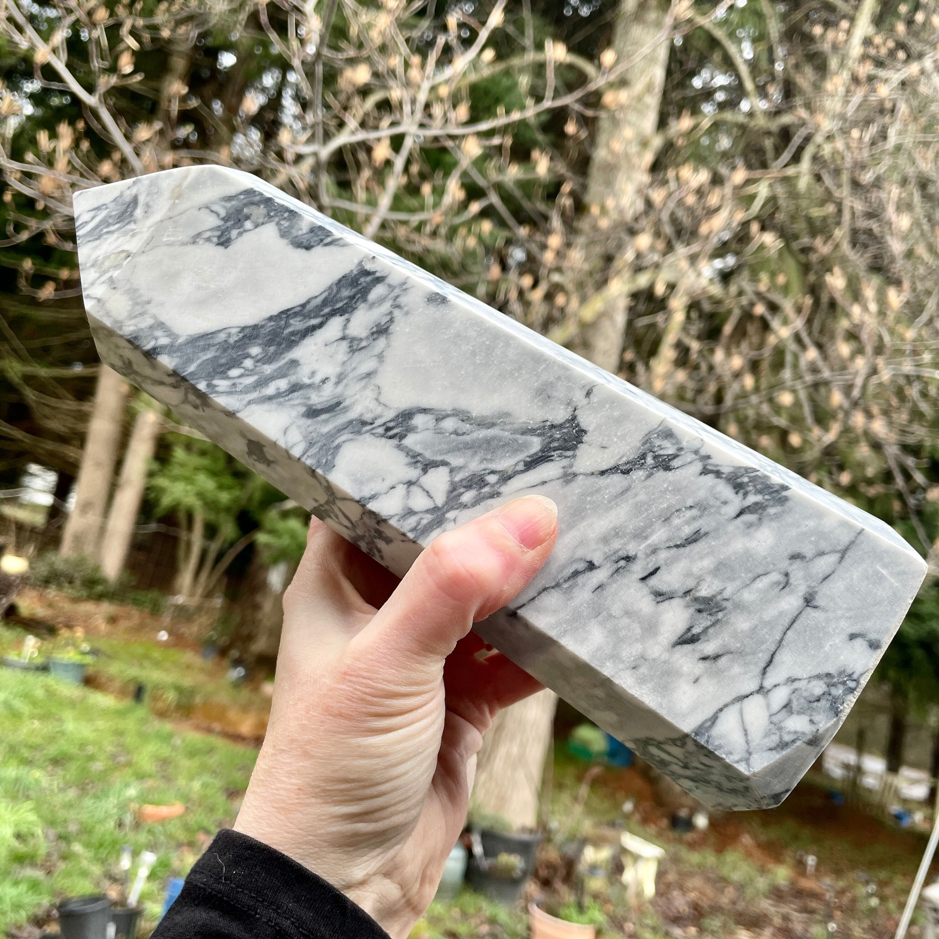 6.11 lb Howlite aka Magnesite Obelisk Pillar Tower Point Wand Column ...