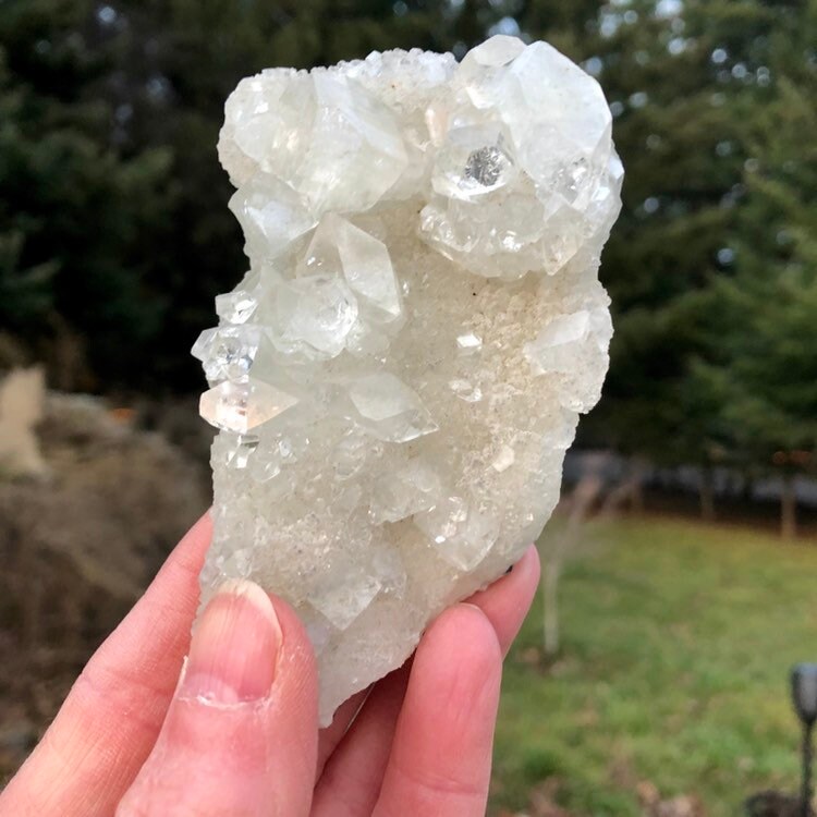 Apophyllite Crystal Cluster with sparkly Clear Apophyllite Crystals