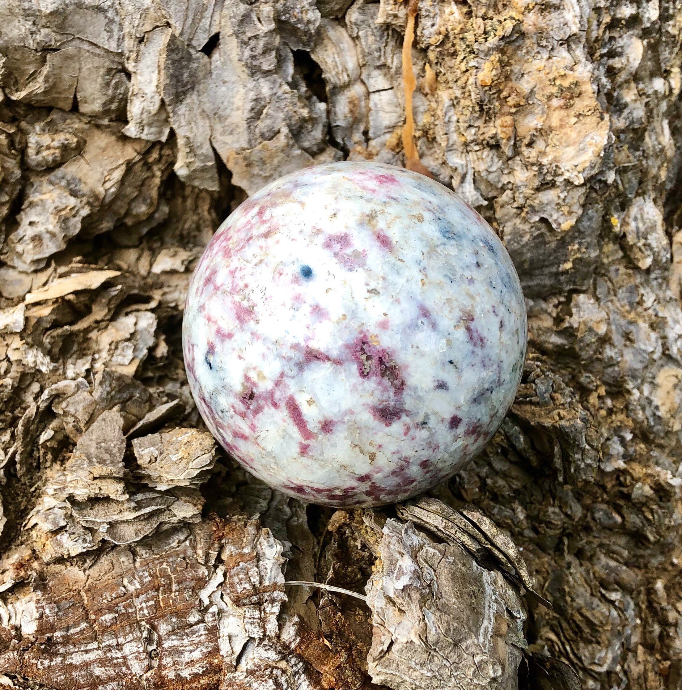 73mm Red Rubellite Tourmaline Stone Sphere Orb Ball