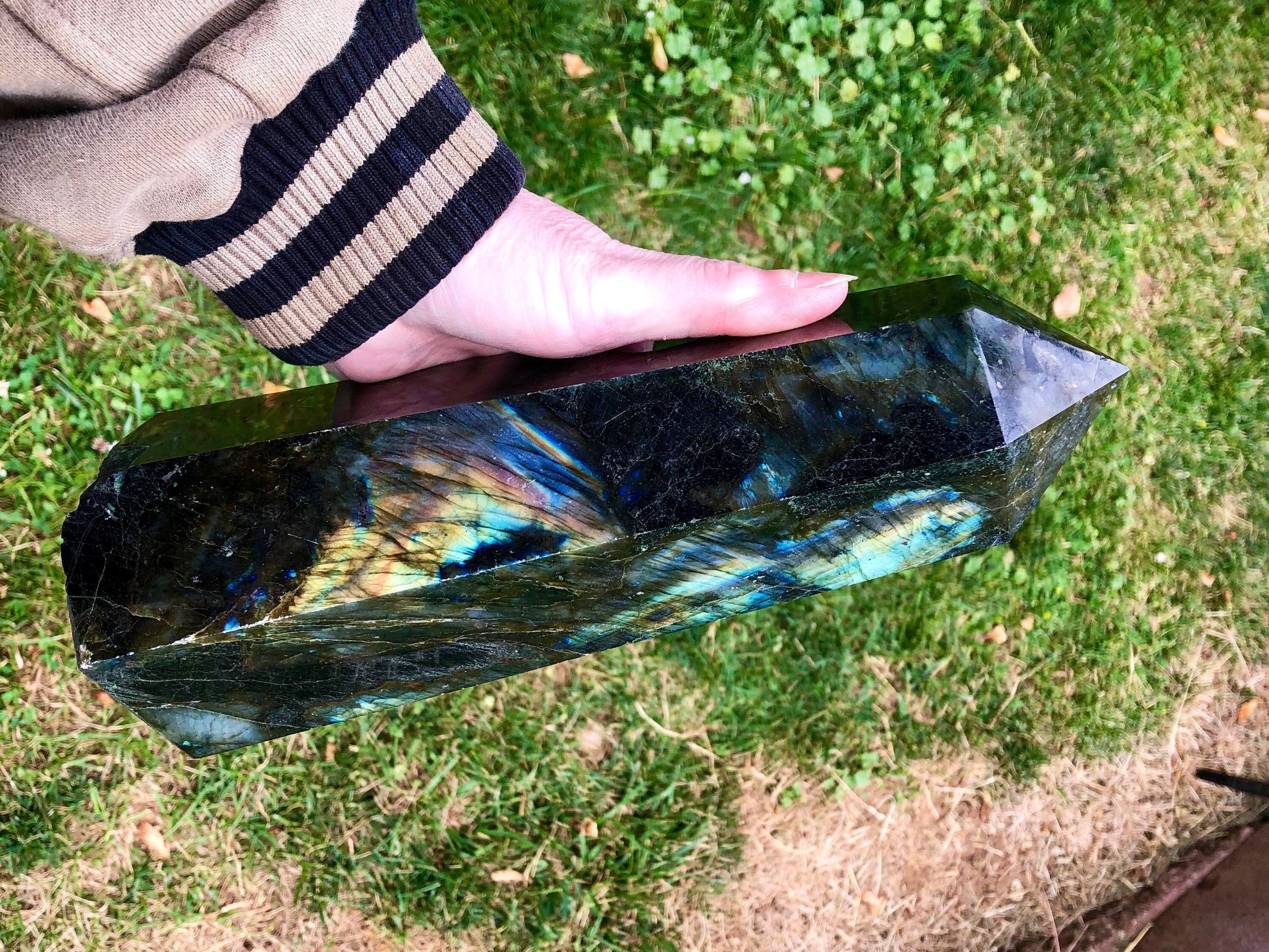 2988g Extra Large Labradorite Obelisk Pillar Tower Point Wand Column ...