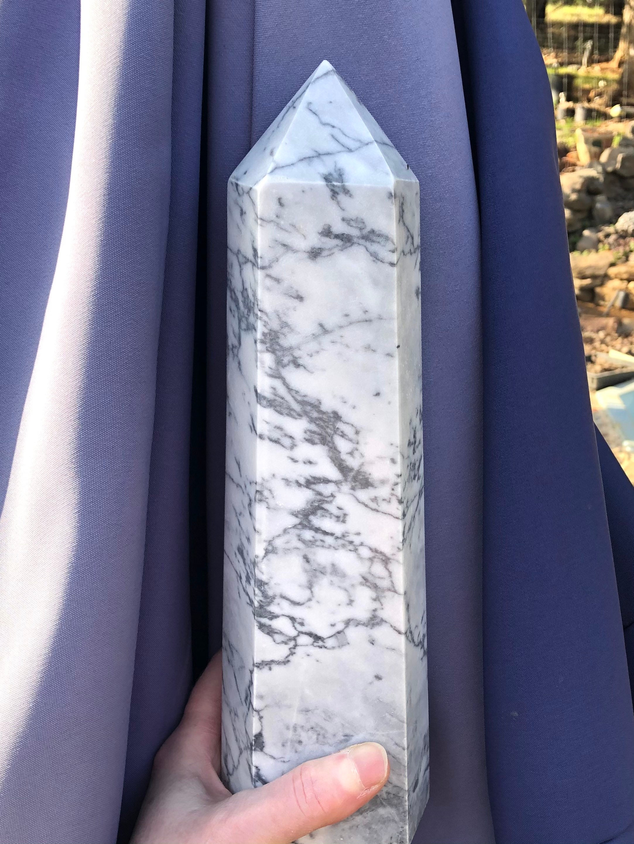 5.88 lb Howlite aka Magnesite Obelisk Pillar Tower Point Wand Column ...