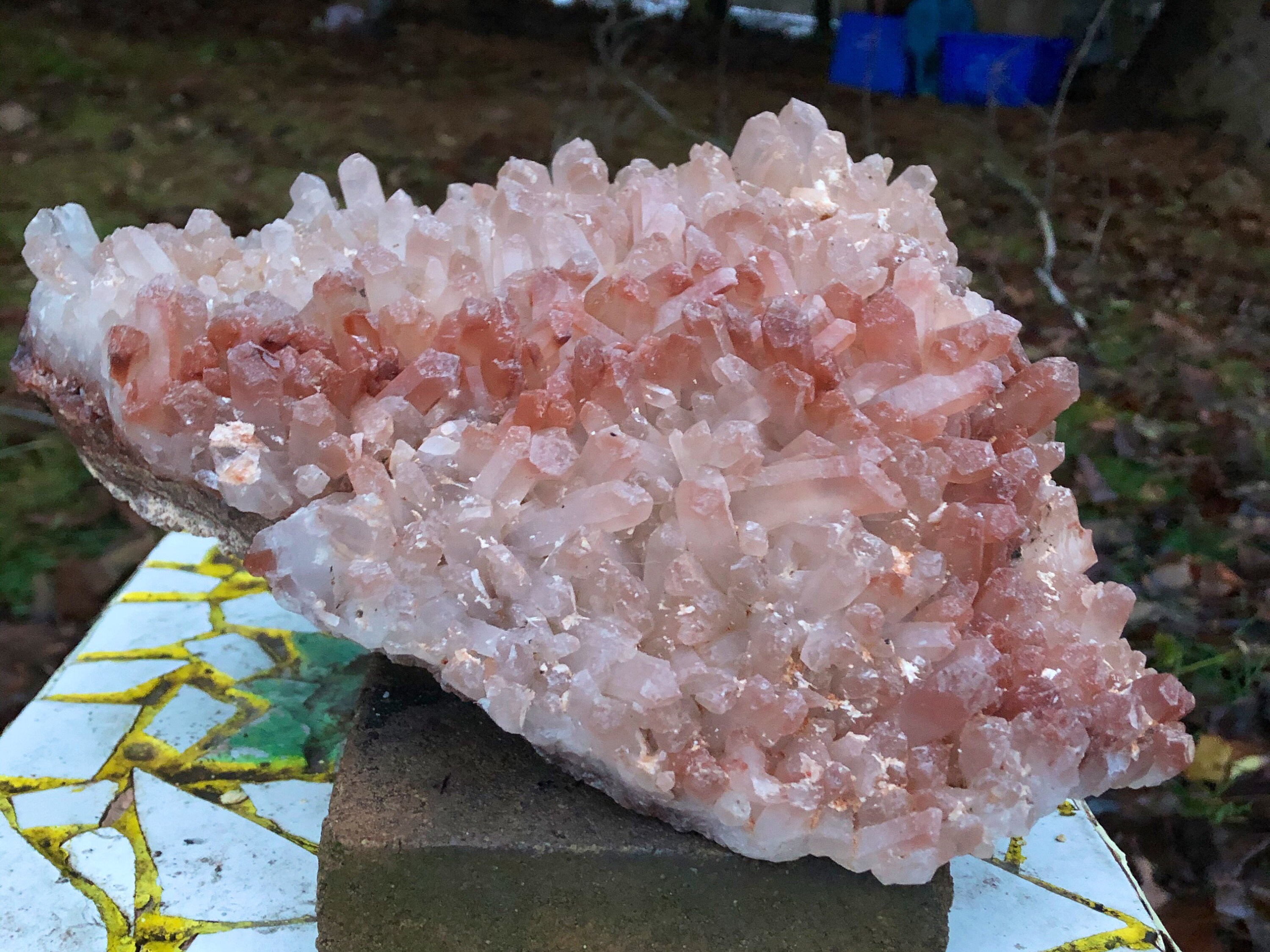 2758g XL Quartz Crystal Cluster Plate Display Specimen