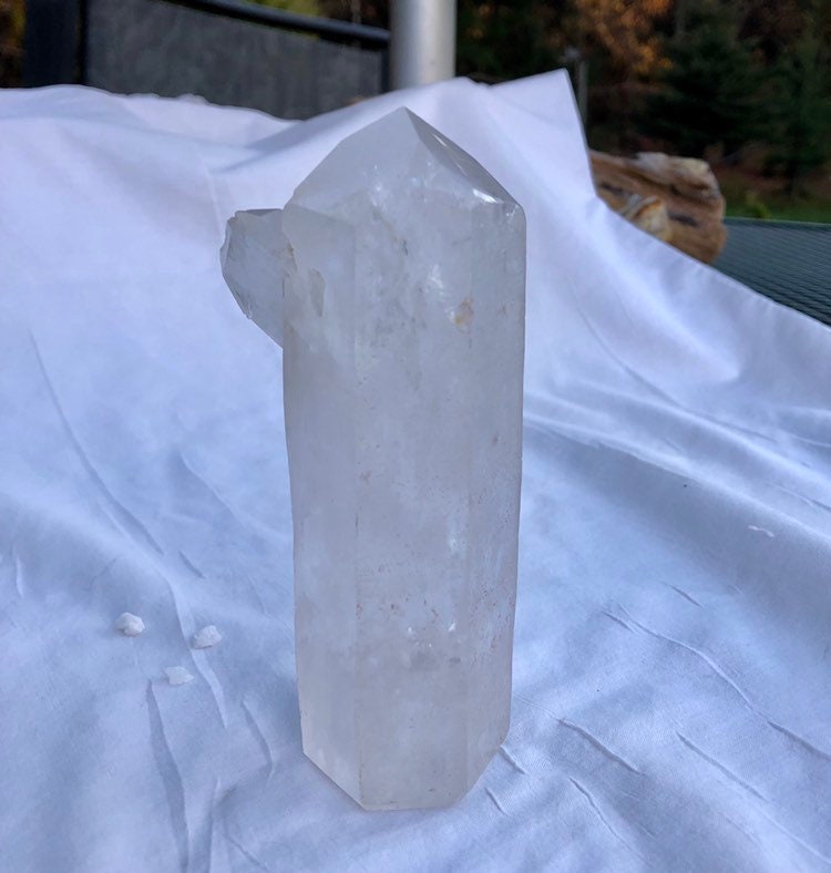 Large Quartz Crystal Point with Self Healed Twin Crystal