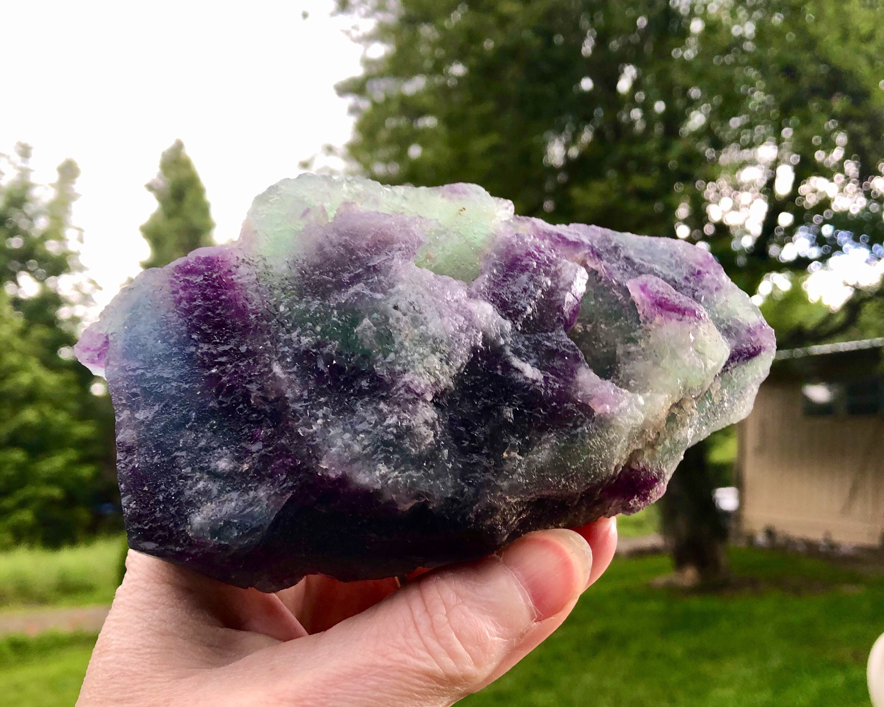 718g Rainbow Fluorite Ladder Type Mineral Display Specimen