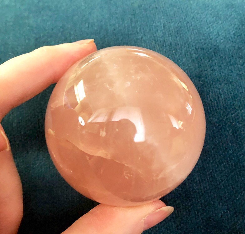 62mm Rose Quartz Pink Stone Sphere