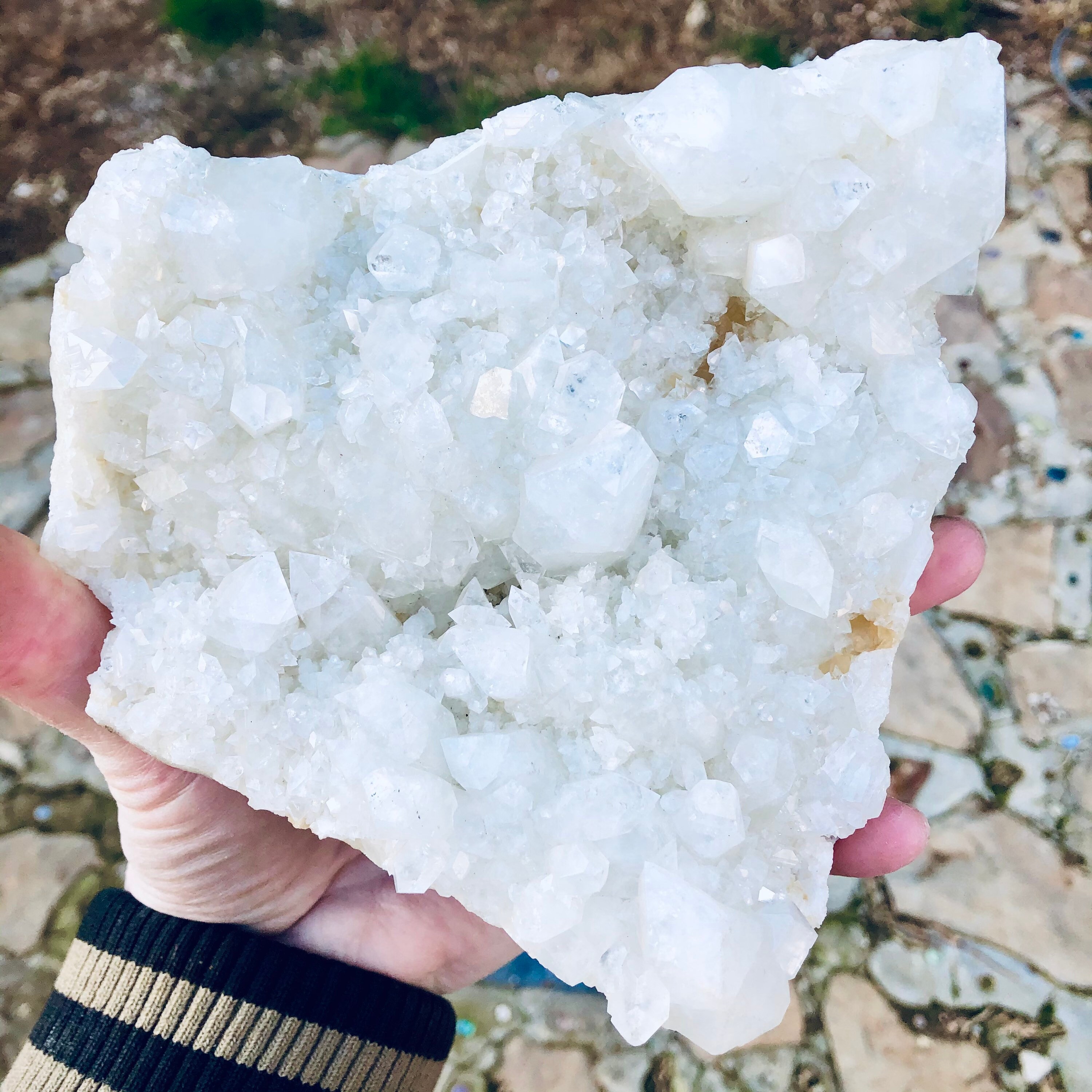 2.56 lb Large Apophyllite And Quartz Crystal Cluster Mineral Display ...