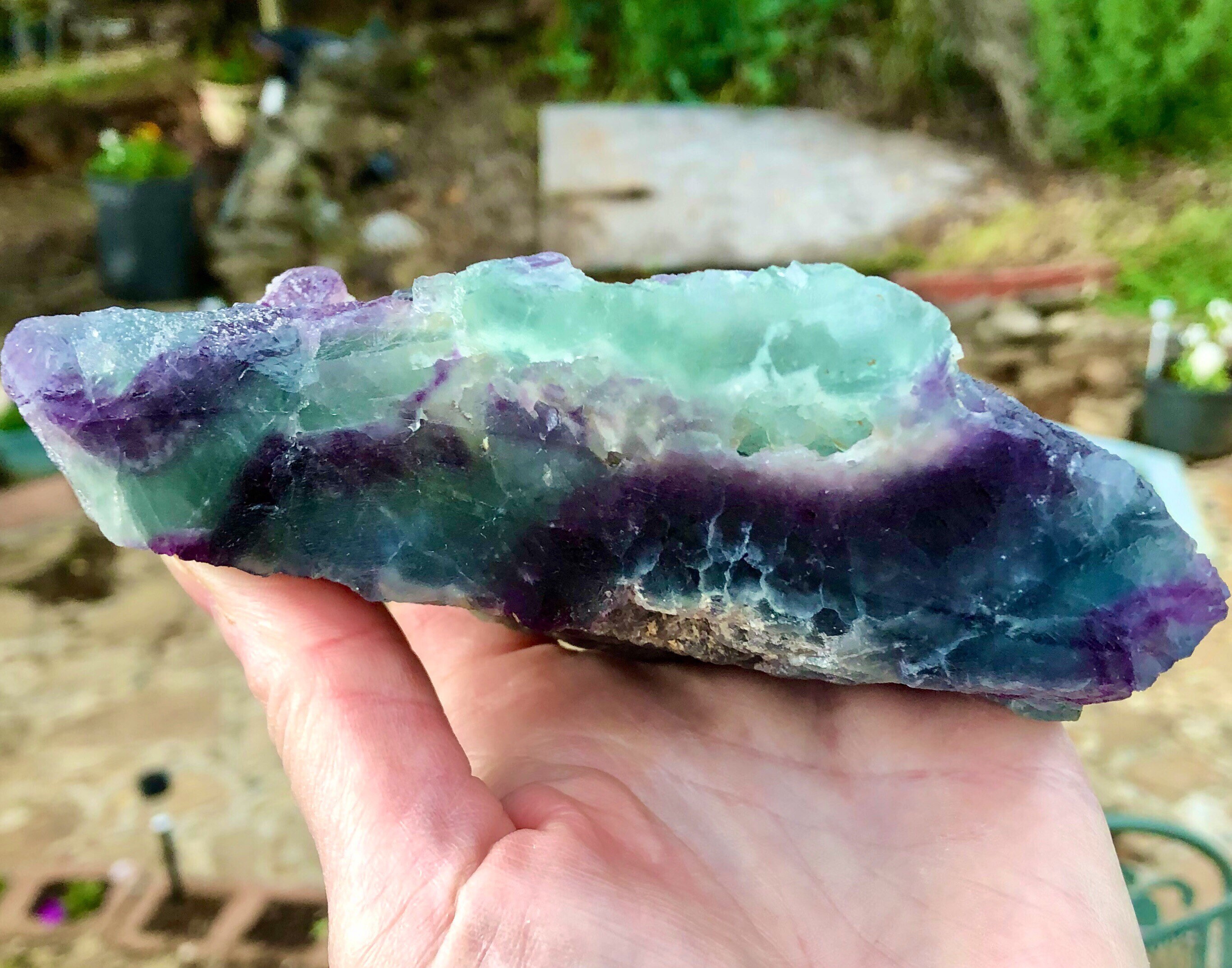 718g Rainbow Fluorite Ladder Type Mineral Display Specimen