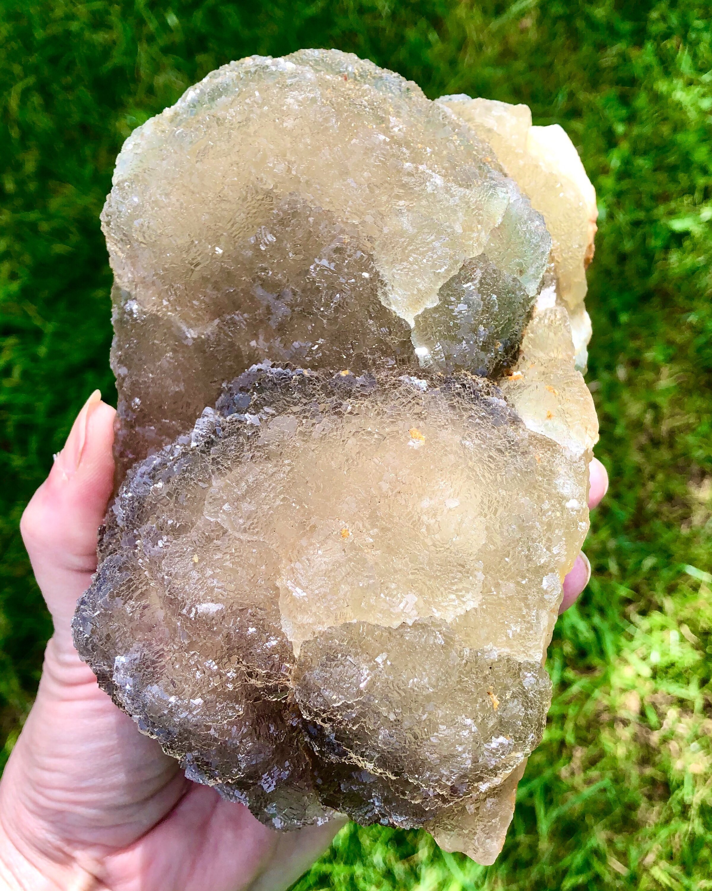 3.37 lbs Large Light Green Yellow Botryoidal Ladder Fluorite Crystal ...