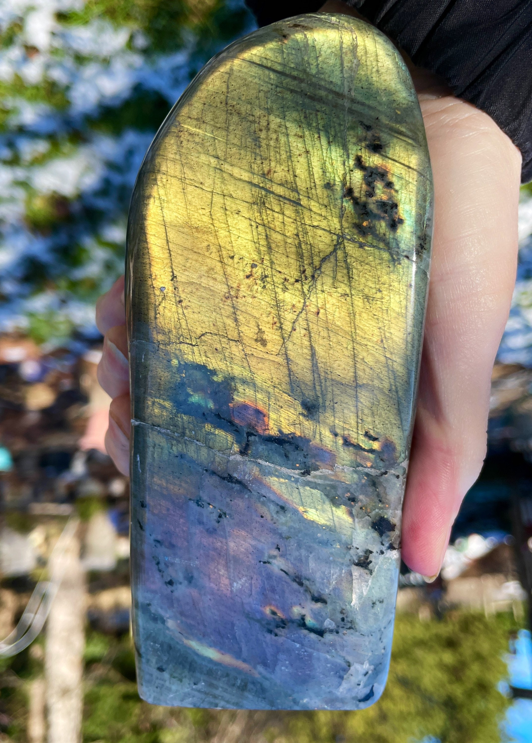 1.93 lb Rare Purple Flash Labradorite Standing Freeform Mineral Display ...