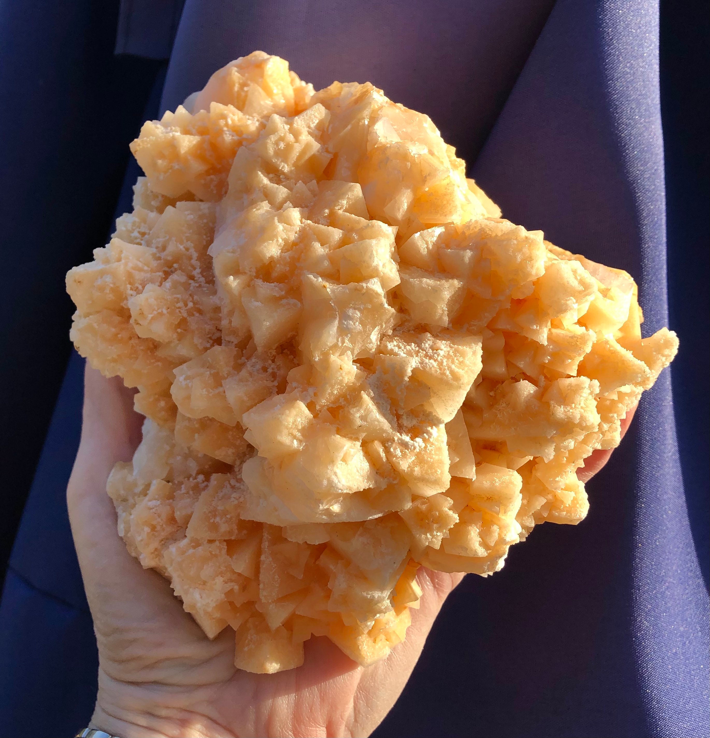 3.37 lb Pink Cubic Calcite Crystal Cluster Mineral Display Specimen