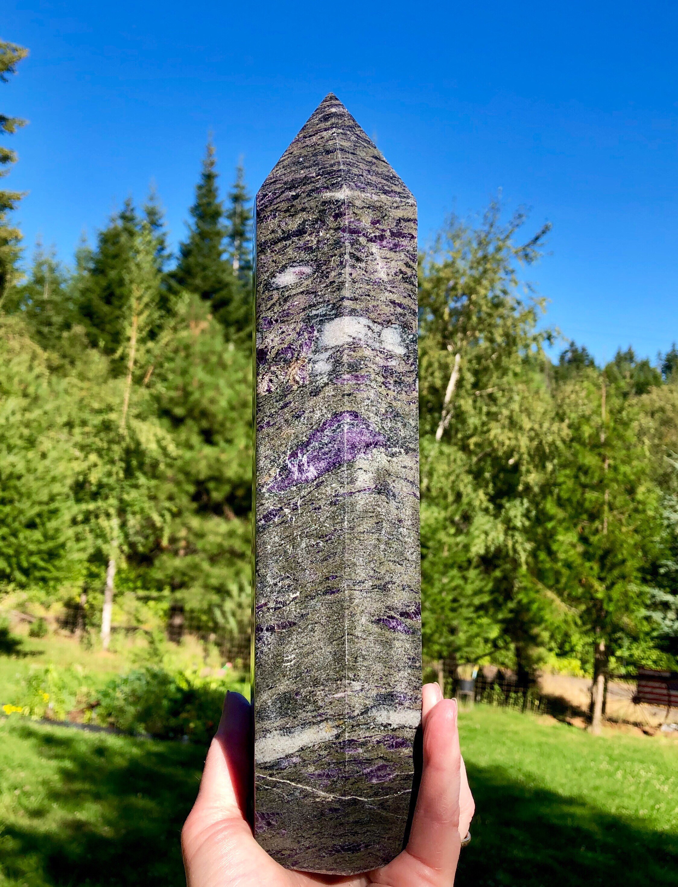 2618g Large Purple Dragon Shard Charoite Obelisk Pillar Tower Point ...