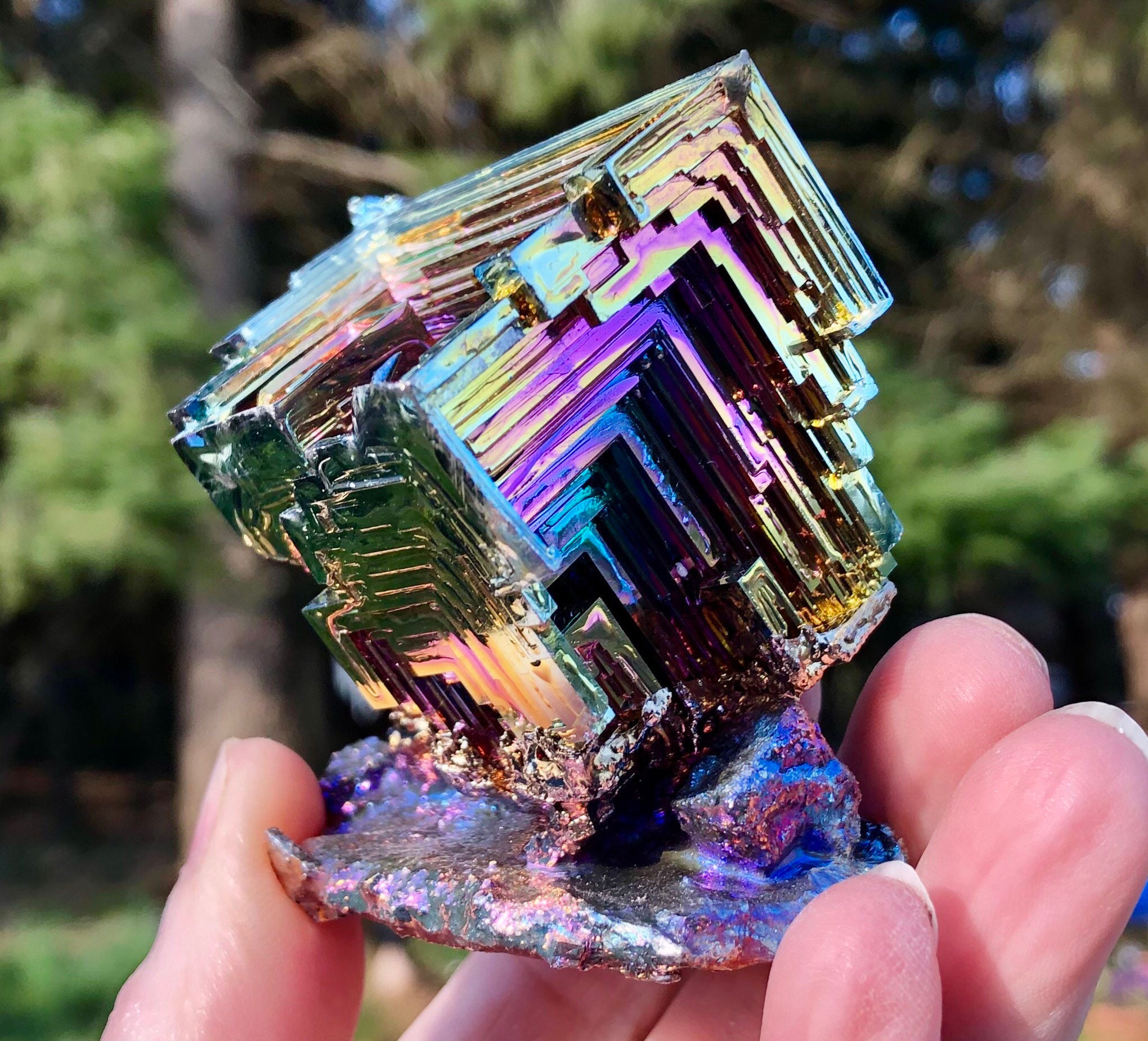 288g Standing Bismuth Crystal Cluster Mineral Display Specimen