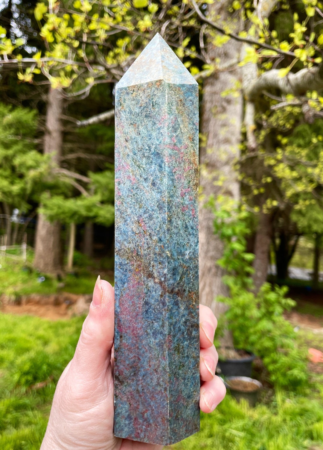 Ruby Kyanite Obelisk Pillar Tower Point Wand Column Generator 2.7 Lbs ...