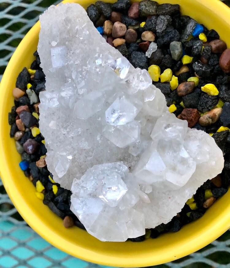 Apophyllite Crystal Cluster with sparkly Clear Apophyllite Crystals
