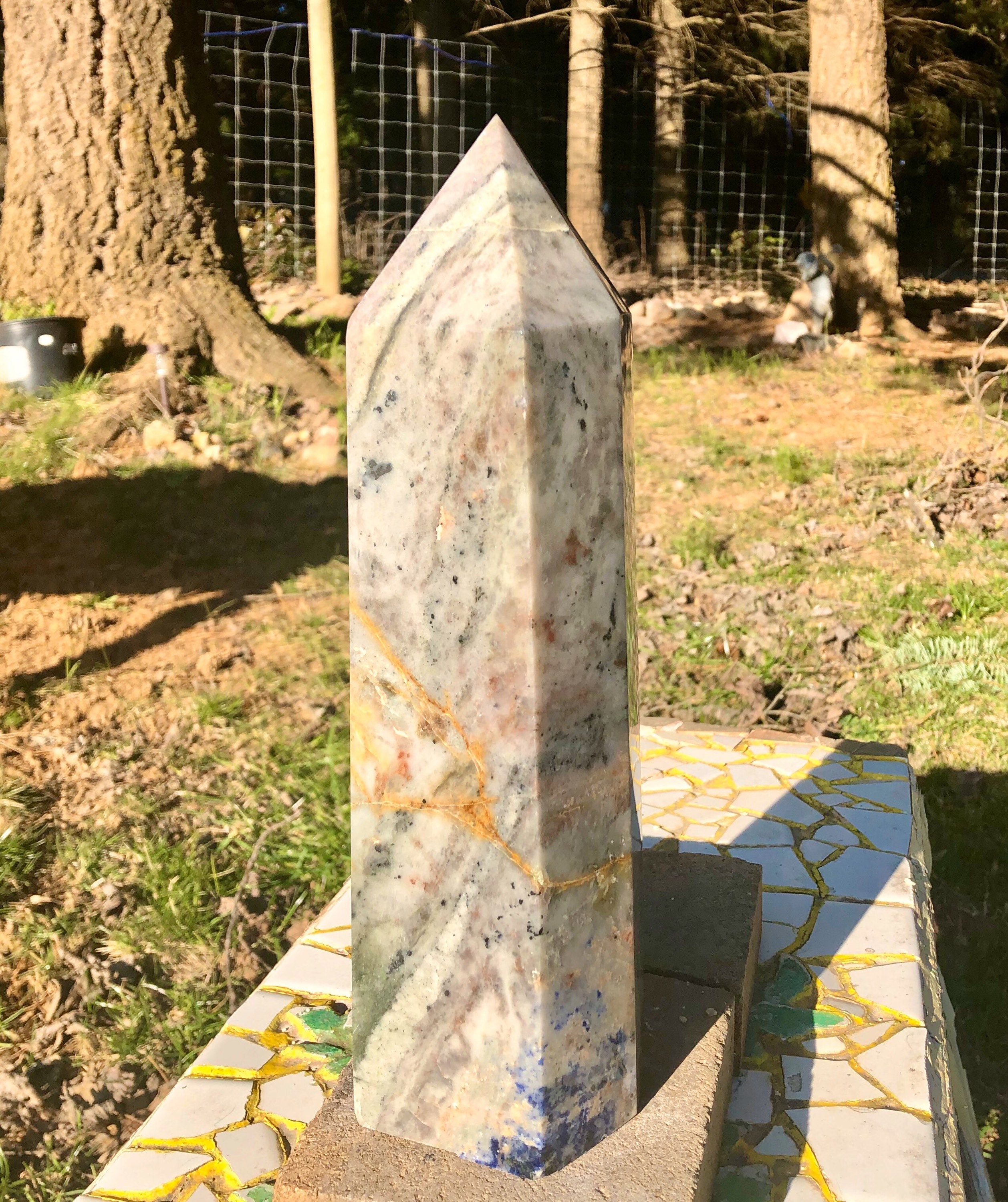 7.2 lbs Large Sodalite Obelisk Pillar Tower Point Wand Mineral Display ...