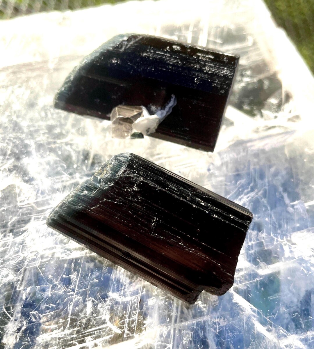 2 Large Blue Cap Tourmaline Crystals - Etsy