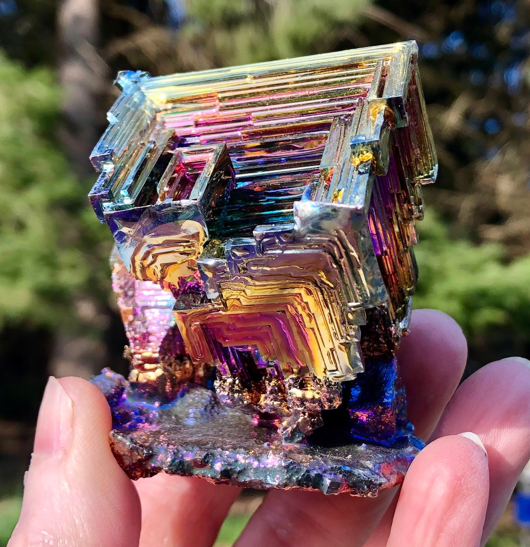 288g Standing Bismuth Crystal Cluster Mineral Display Specimen