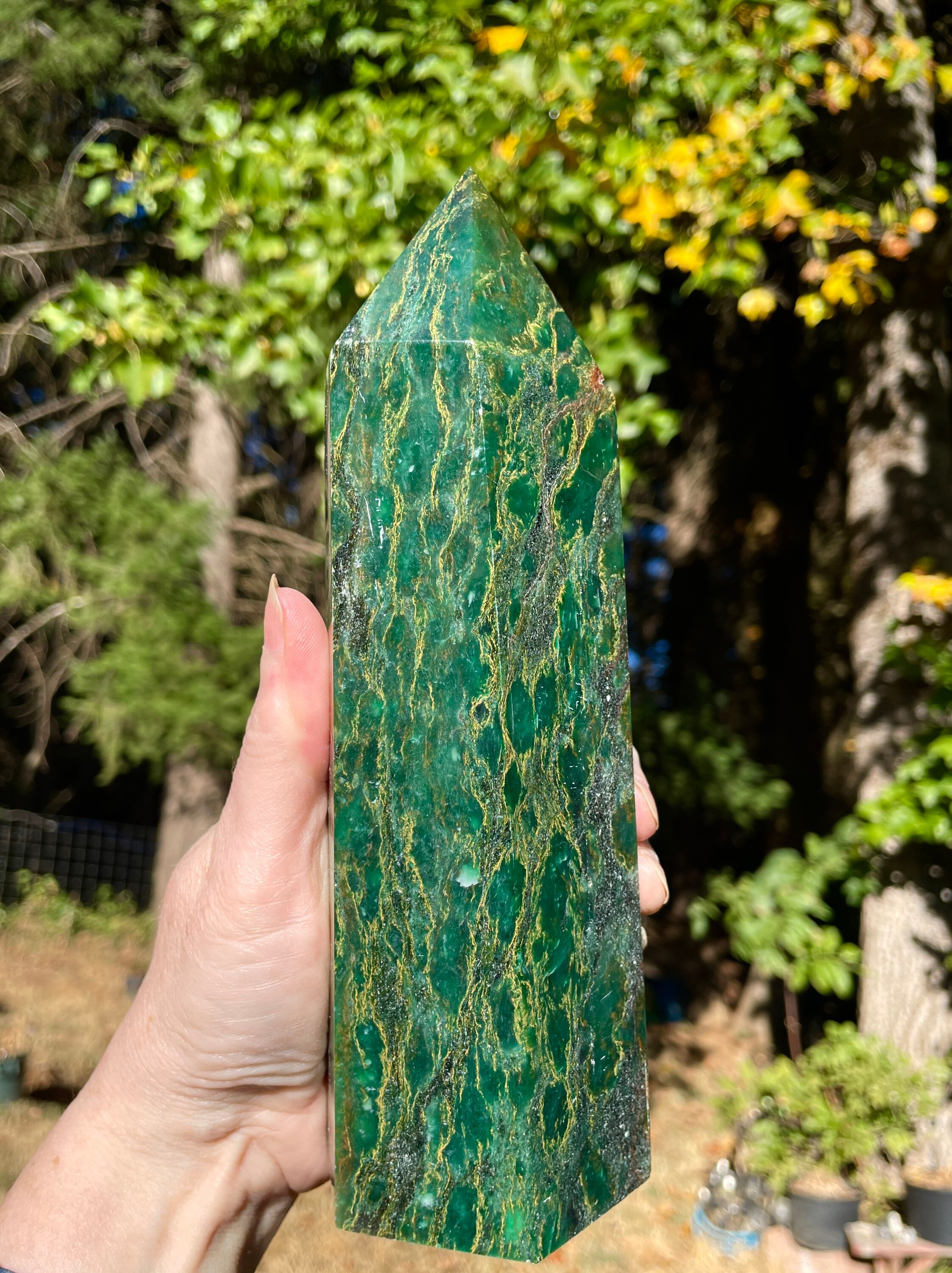 3.25 lb Emerald Obelisk Pillar Tower Point Wand Column Generator