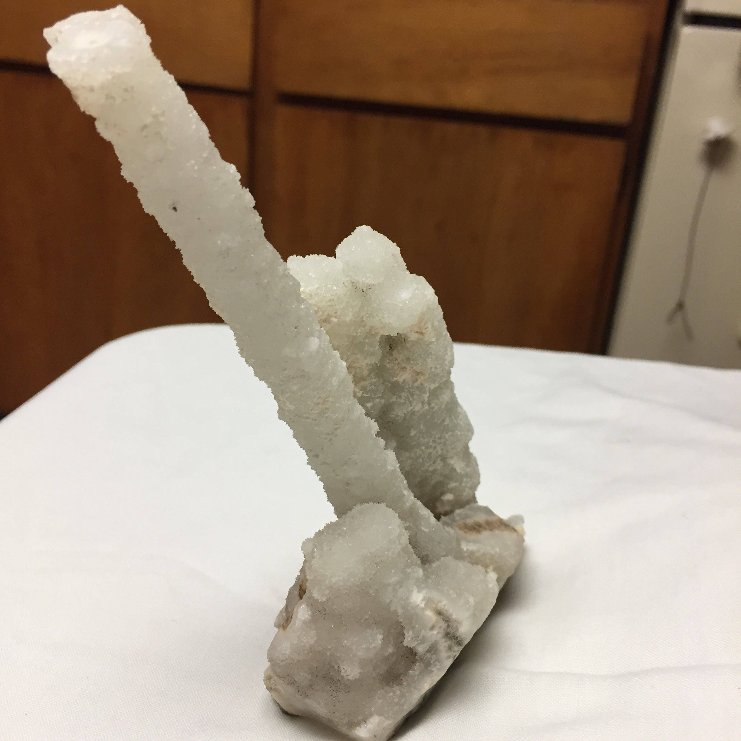 Large Quartz Stalactite specimem with Druzy crystals