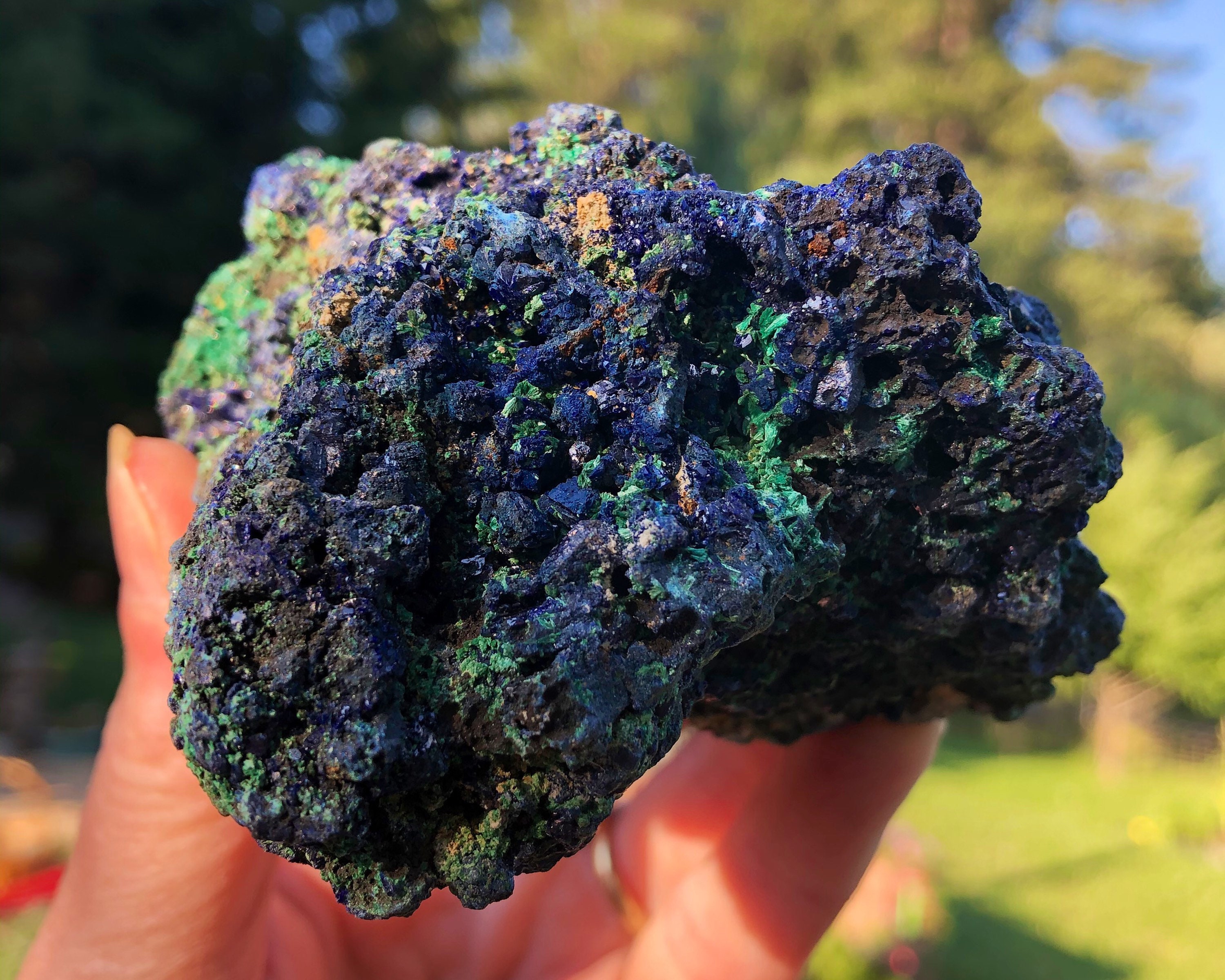 326g Azurite Malachite Crystal Cluster Mineral Display Specimen