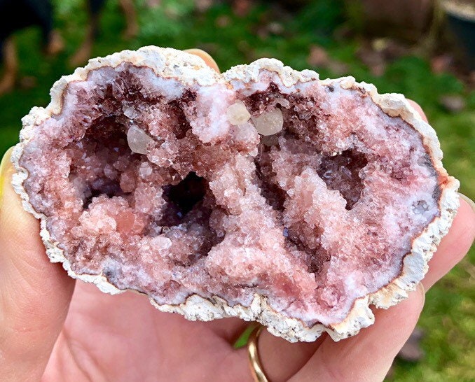 Pink Amethyst Geode Crystal Cluster