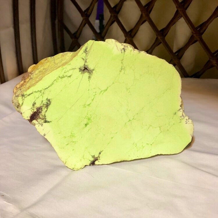 Large Lemon Chrysoprase Specimen polished on one side